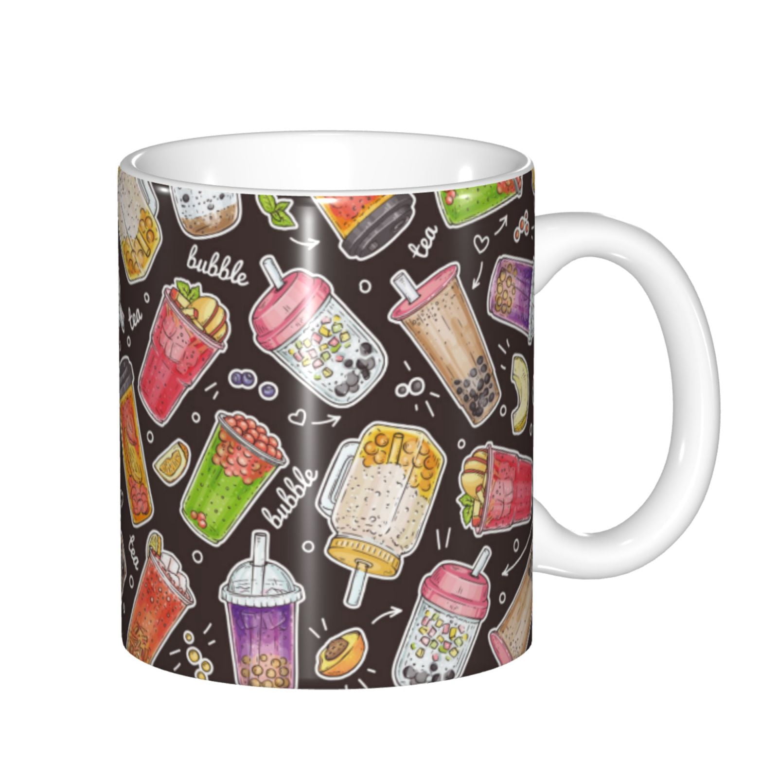 Yiaed Milk Tea6 Print Ceramics Coffee,Large Handle Design,Extra Large ...