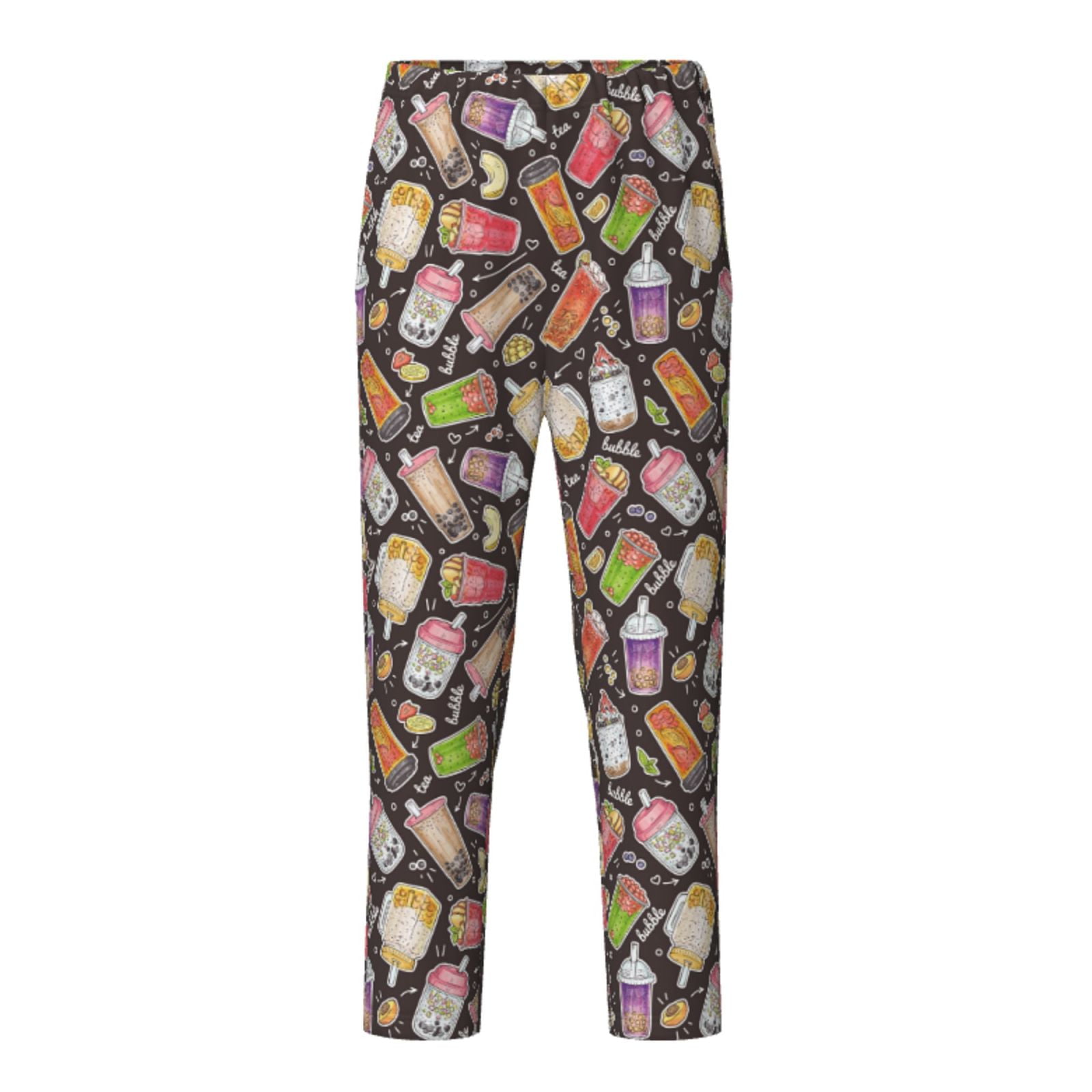 Yiaed Milk Tea6 Print Teenagers' Lounge Pants, Loose PJ Bottoms, Long ...