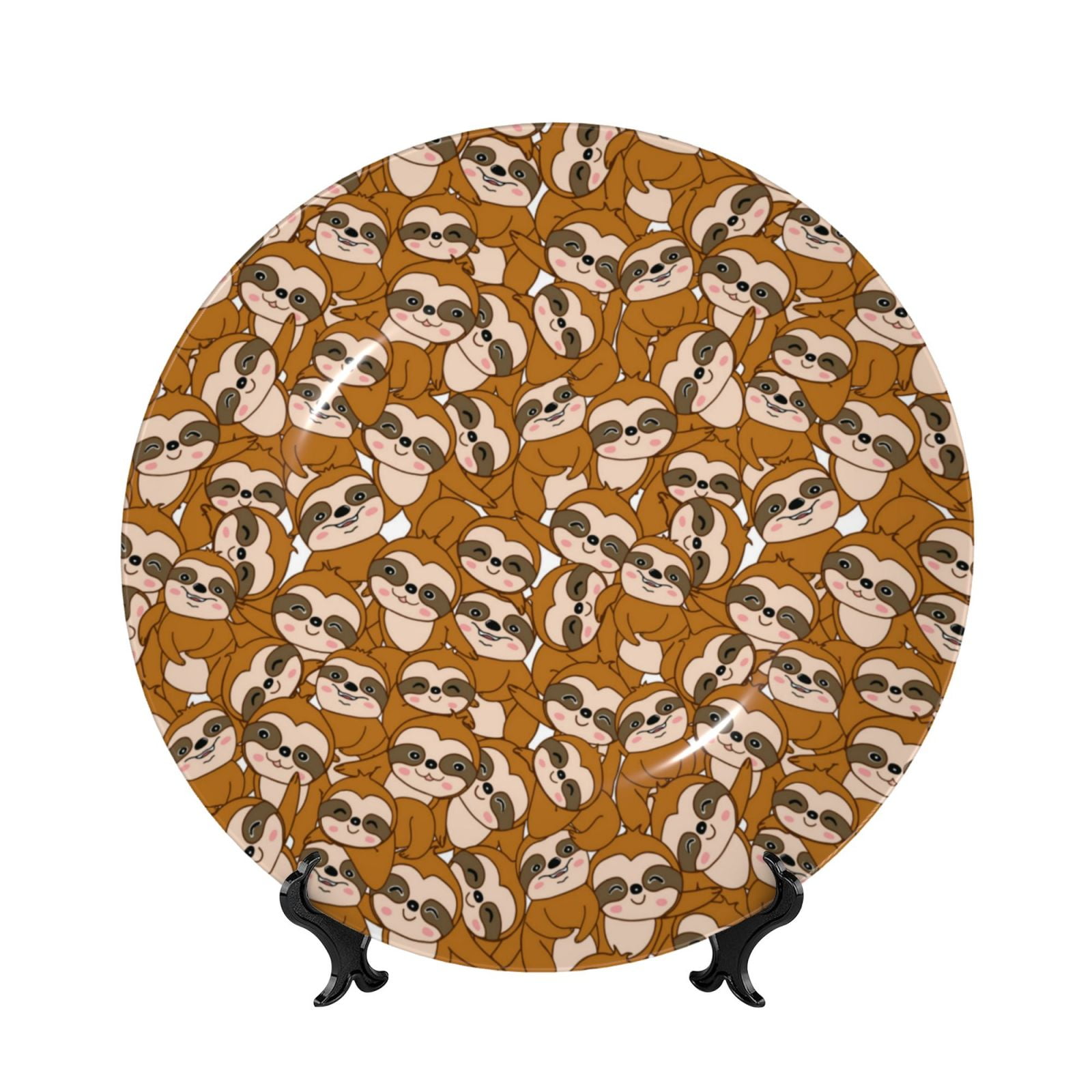 Yiaed Monkey Sloth Print Bone China Decorative Plate Ceramic Dinner ...