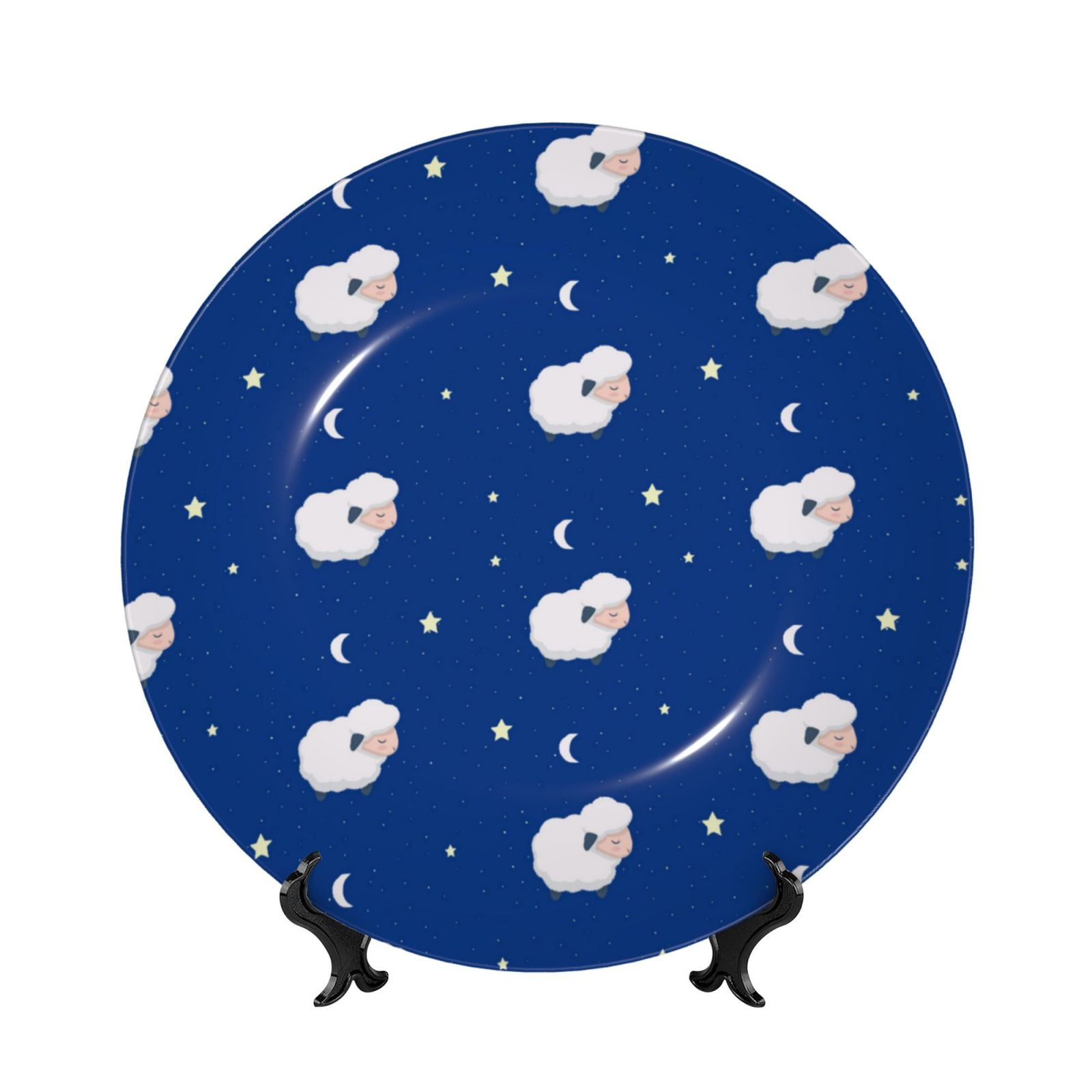Yiaed Moon Lamb Print Bone China Decorative Plate Ceramic Dinner Plates ...