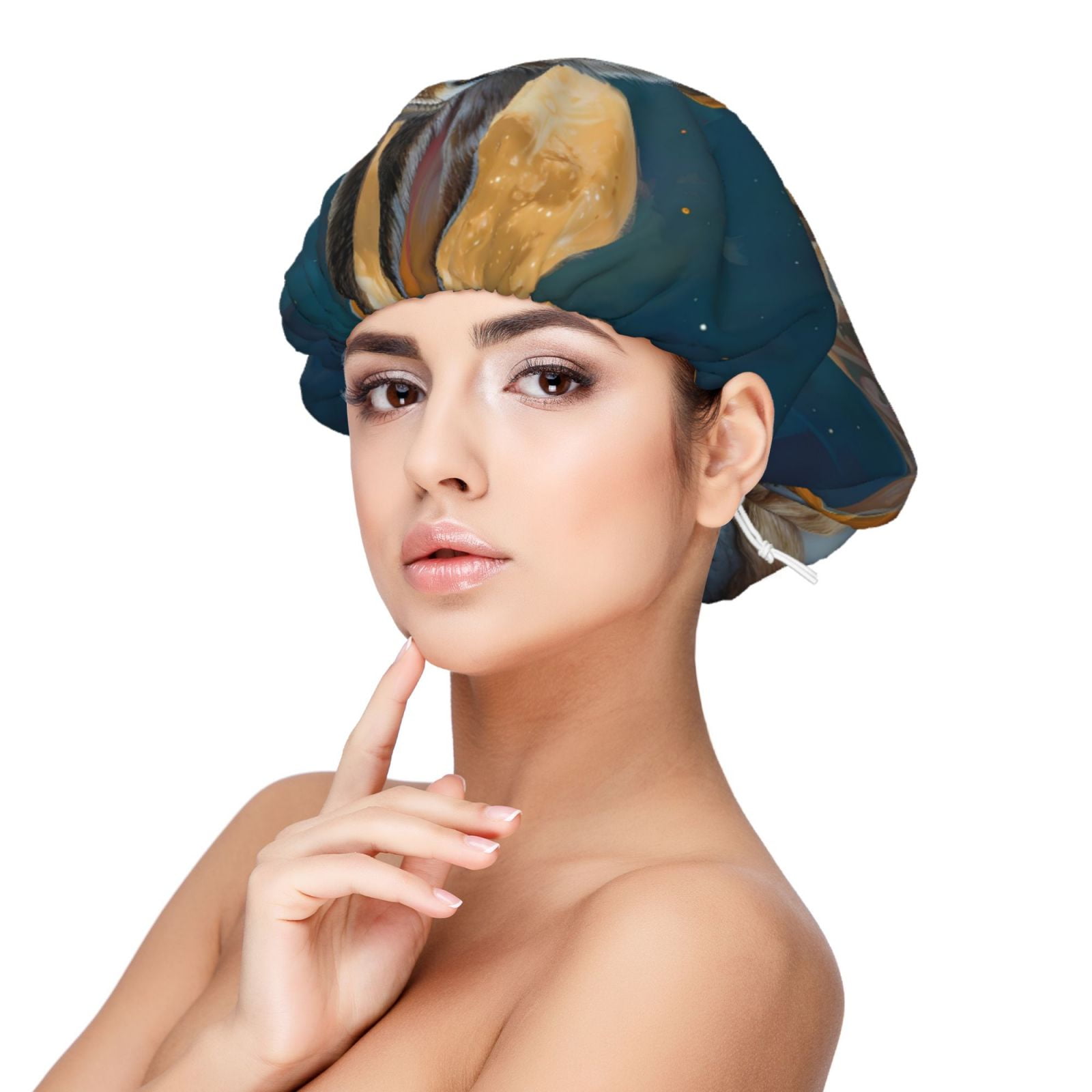 Yiaed Moon Night Sky Cute Rabbit Print Satin Bonnet Silk Bonnet Hair ...