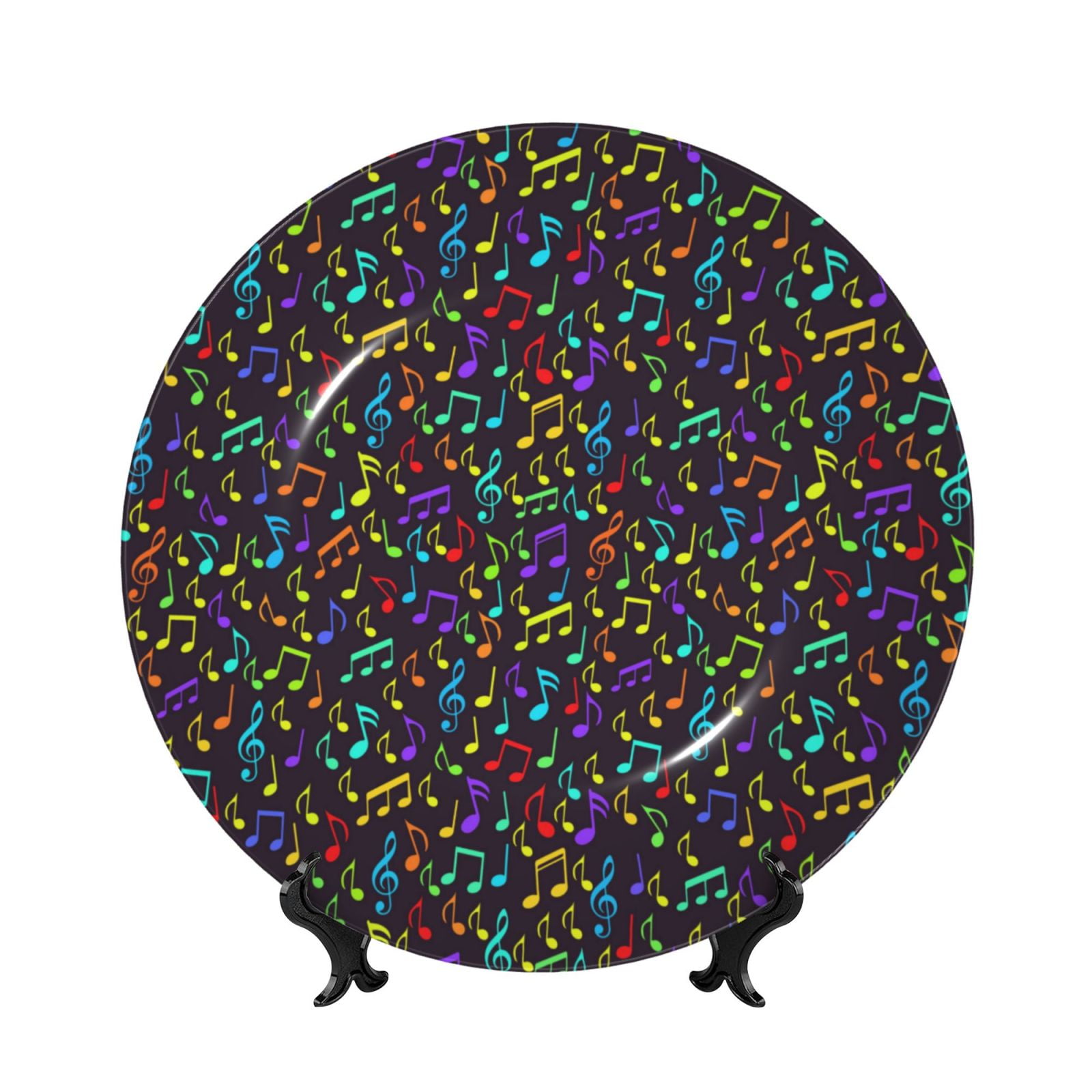 Yiaed Musical Notes Print Bone China Decorative Plate Ceramic Dinner ...