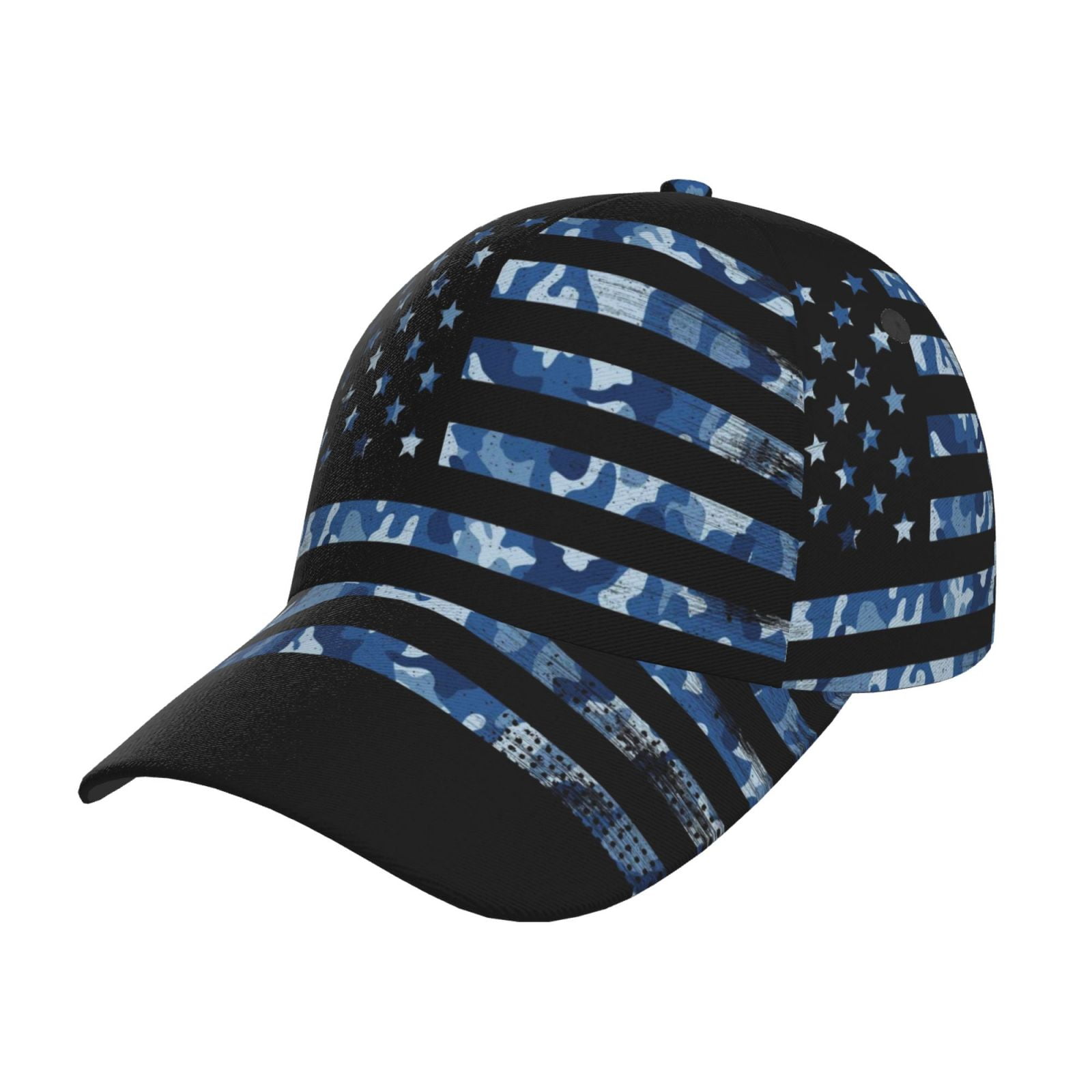 Yiaed Navy Camouflage American Flag Print Cap Adjustable Size for Running Workouts and Outdoor ...
