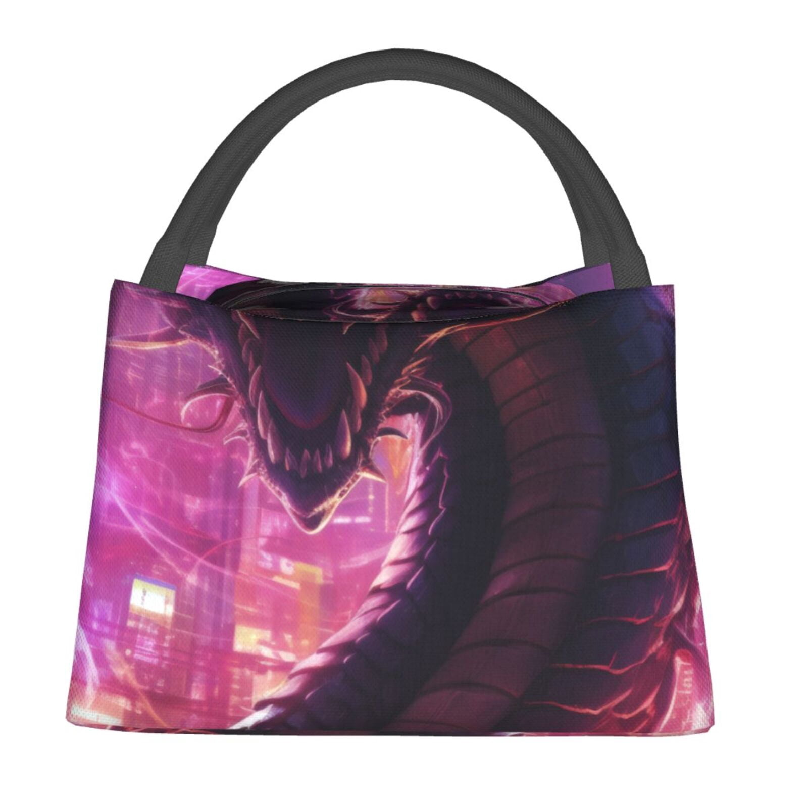 Yiaed Neon Futuristic Dragon Print Lunch box lunch bag Portable ...