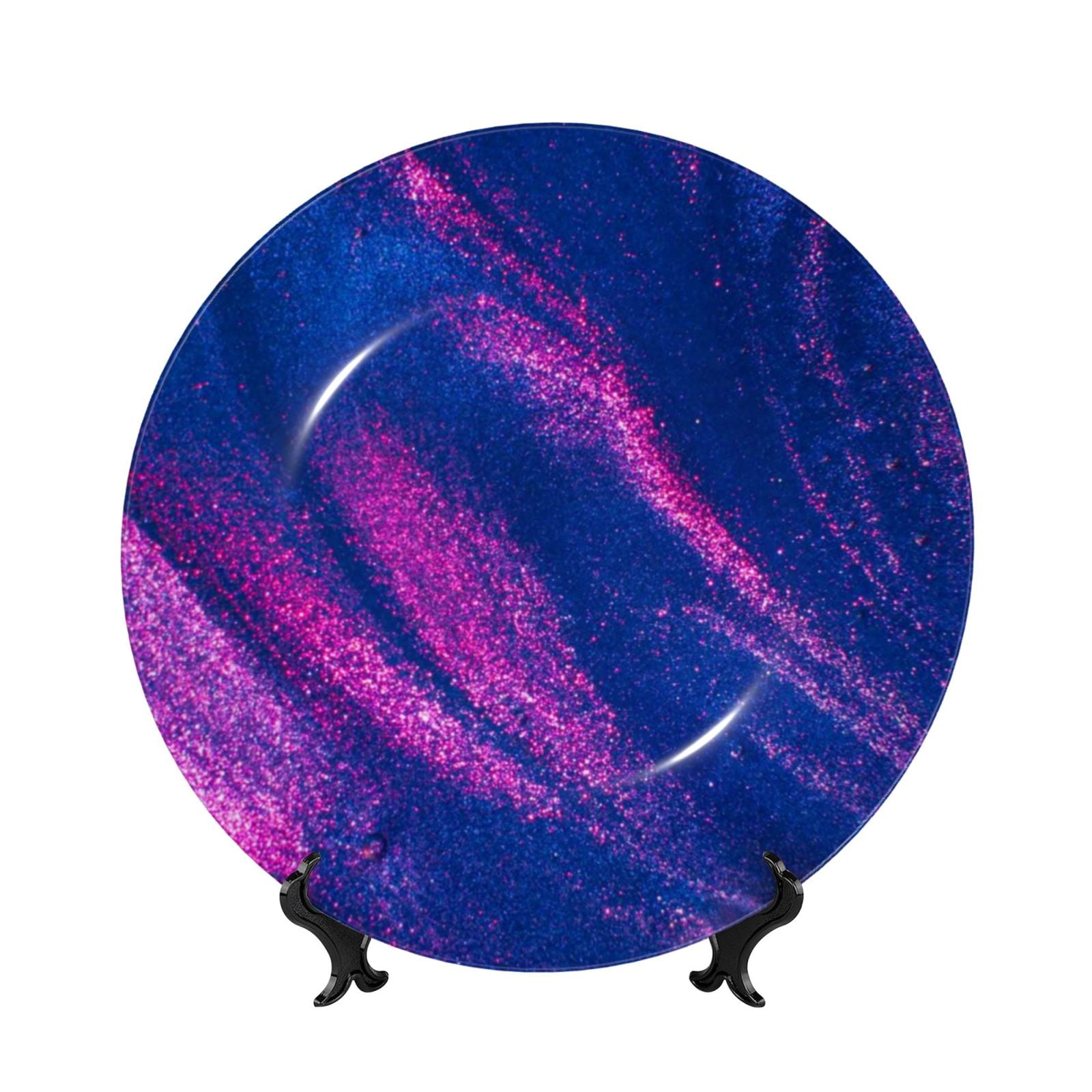Yiaed Neon Gradient Blue Print Bone China Decorative Plate Ceramic ...