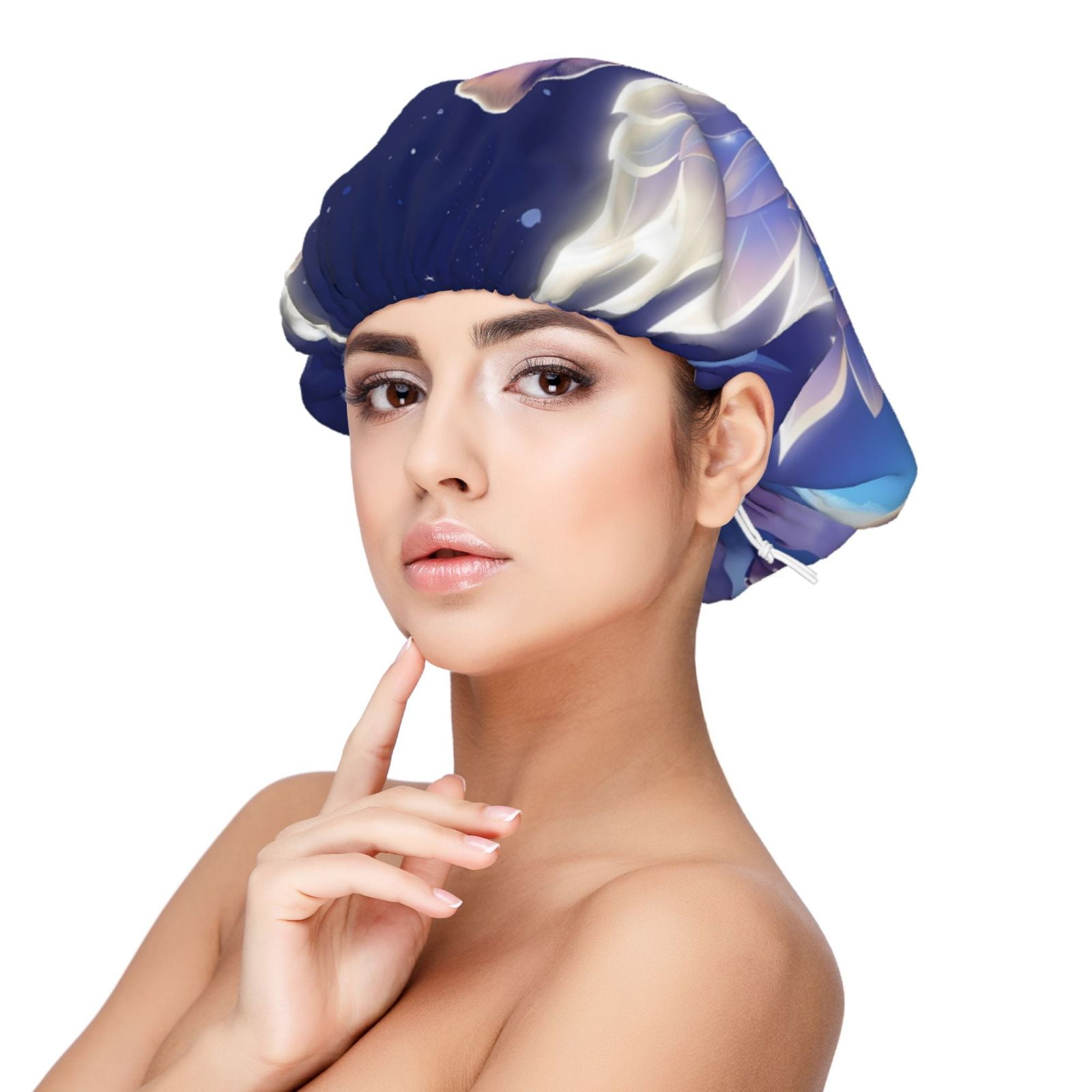 Yiaed Night Sky Winged French Bulldog Print Satin Bonnet Silk Bonnet ...