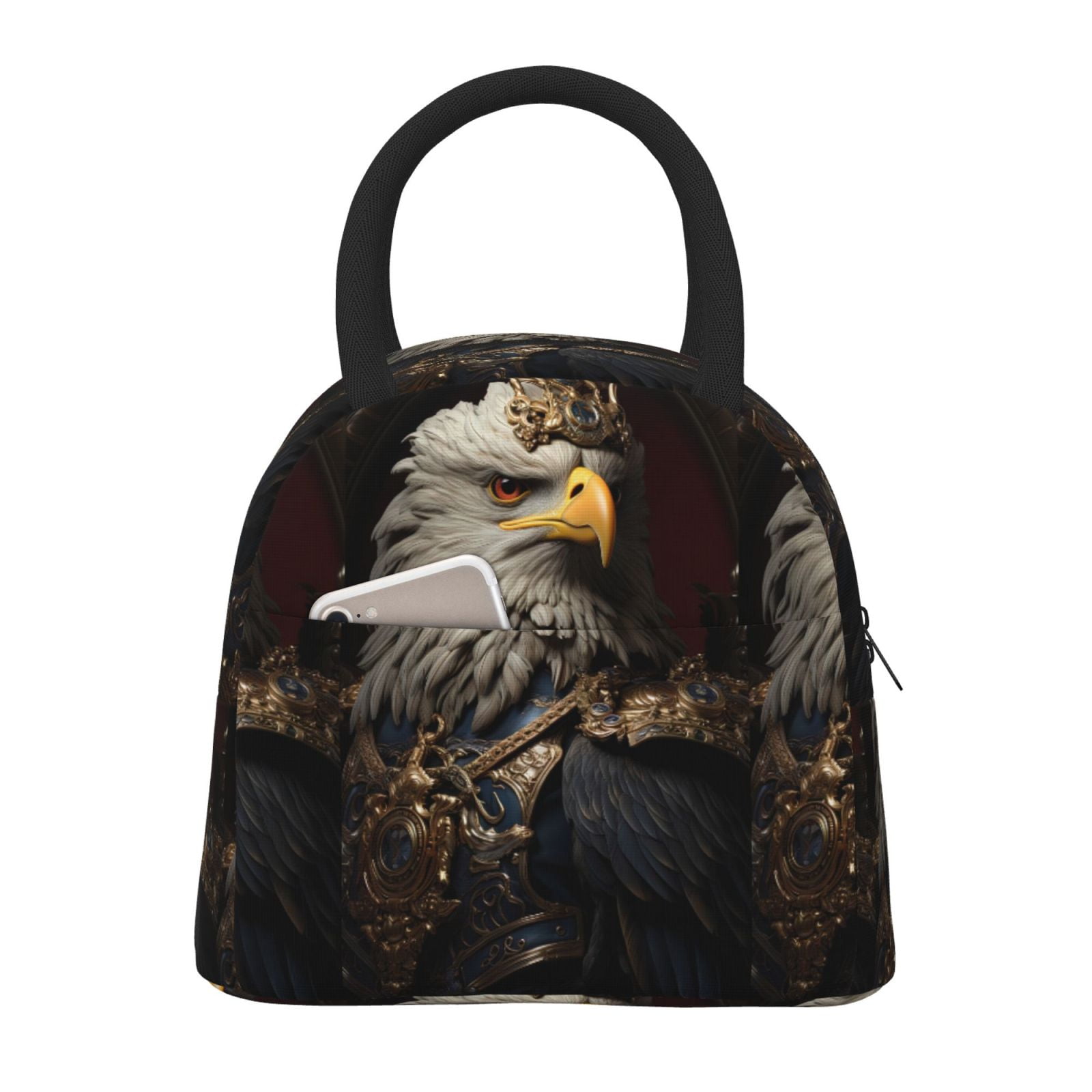 Yiaed Noble Style Bald Eagle Print Lunch Bag Adult Insulated Lunch Box ...