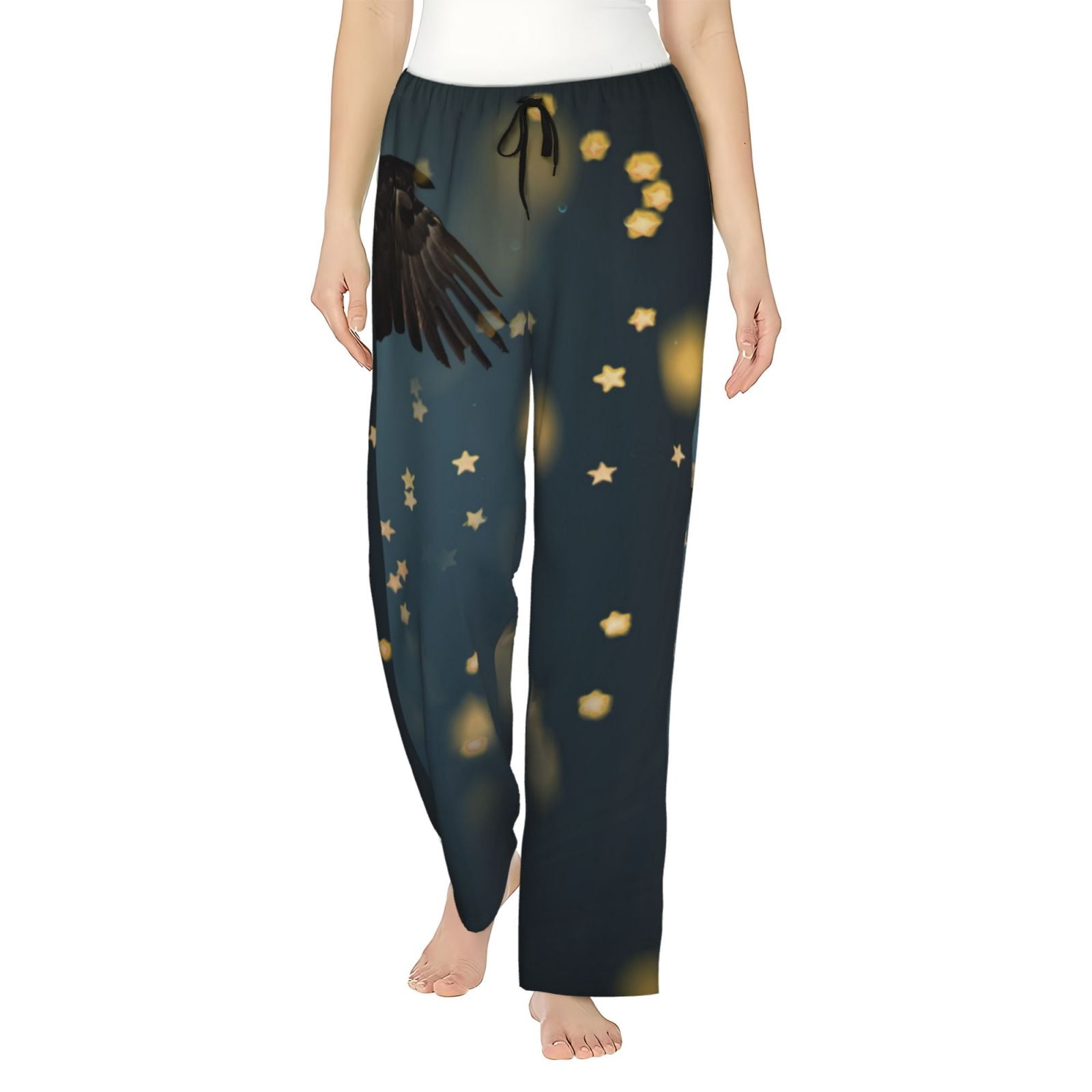Yiaed North American Bald Eagle Print Womens Lounge Pants, Loose PJ ...