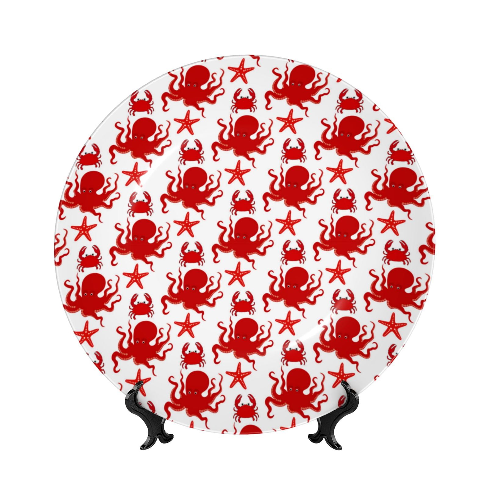 Yiaed Octopus Print Bone China Decorative Plate Ceramic Dinner Plates ...