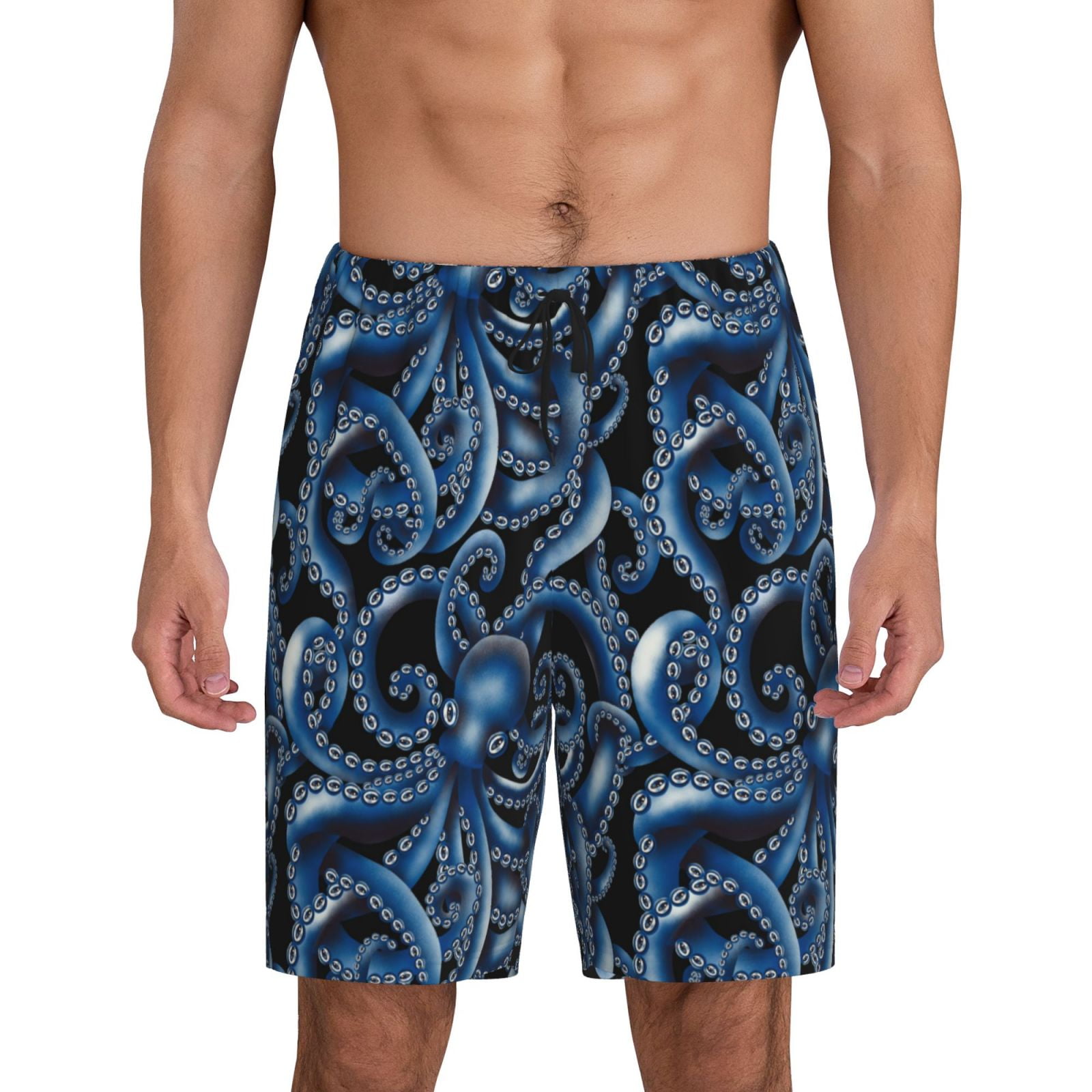Yiaed Octopus for Men's Soft Sleep Pajama Short Lounging Pajama Shorts ...