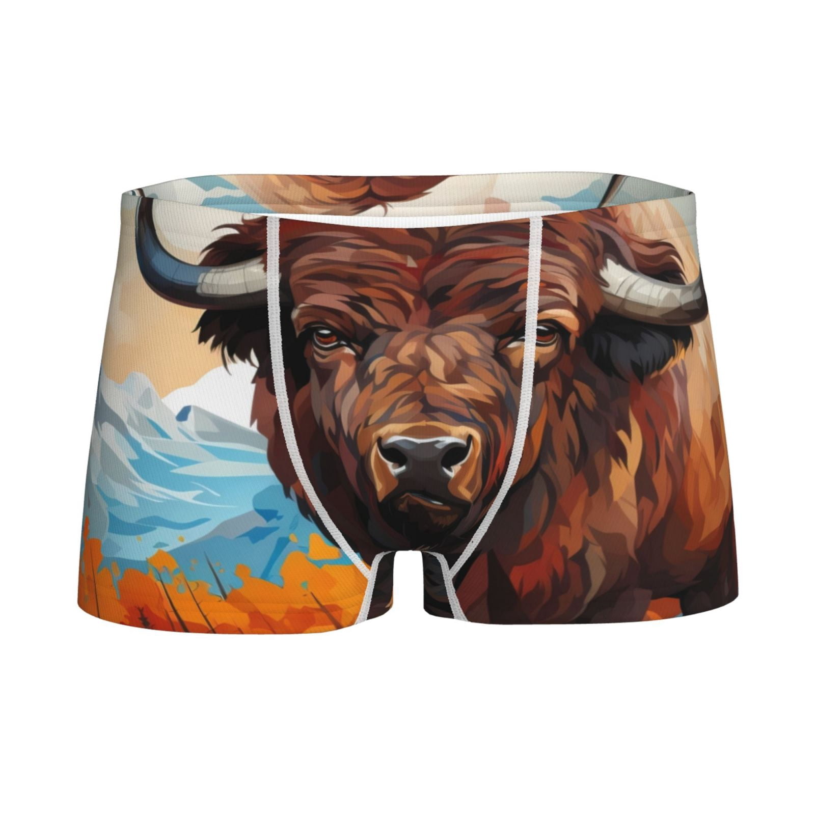 Yiaed Oil Painting Style Iceberg Yak Print Boys' Boxer Briefs Cotton ...