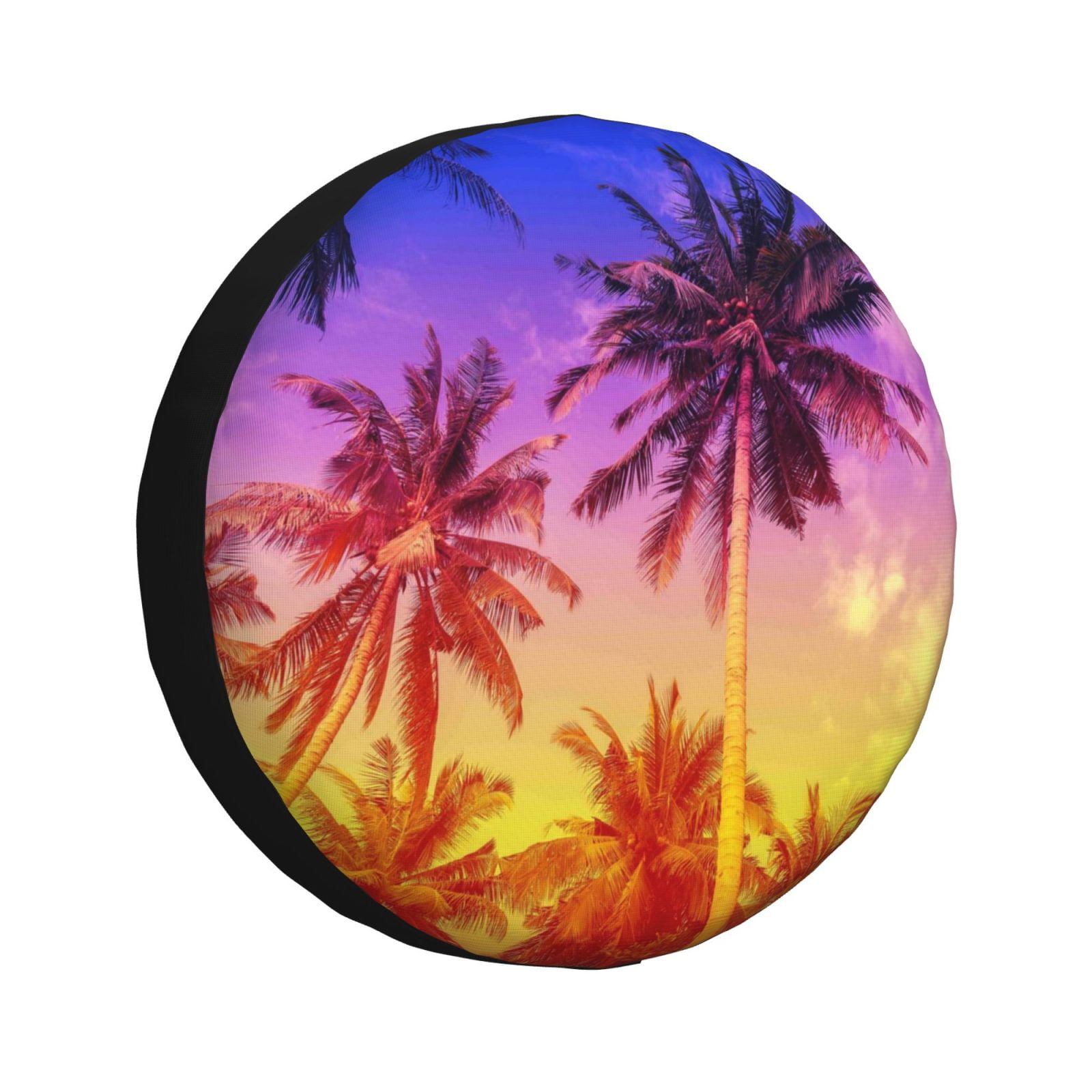 Yiaed Palm Trees at Sunset Print Tire Wheel Cover, Waterproof Spare ...