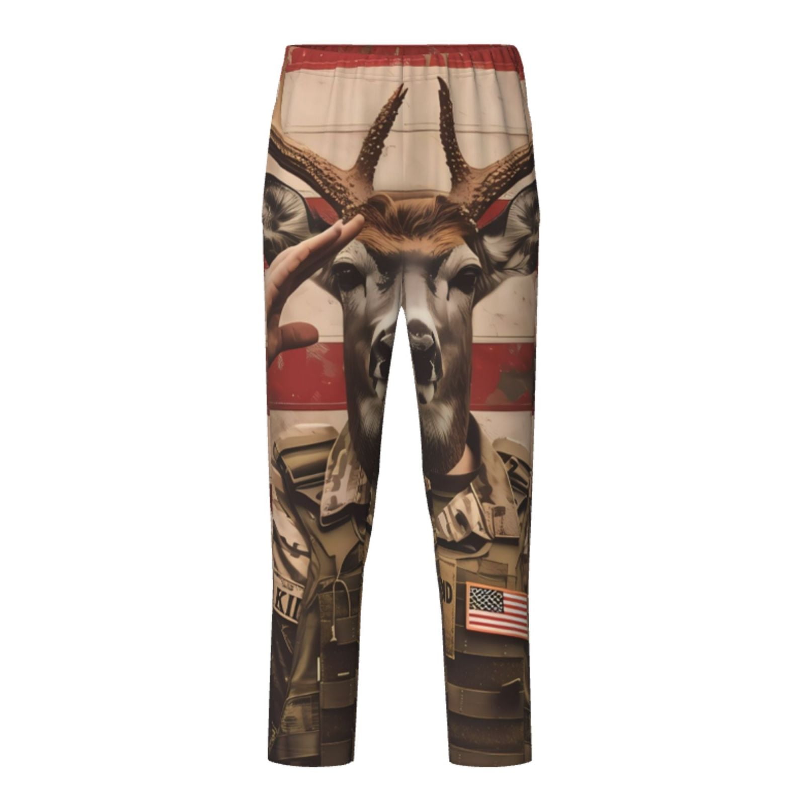 Yiaed Patriotic Deer Soldier Salute Print Teenagers' Lounge Pants ...