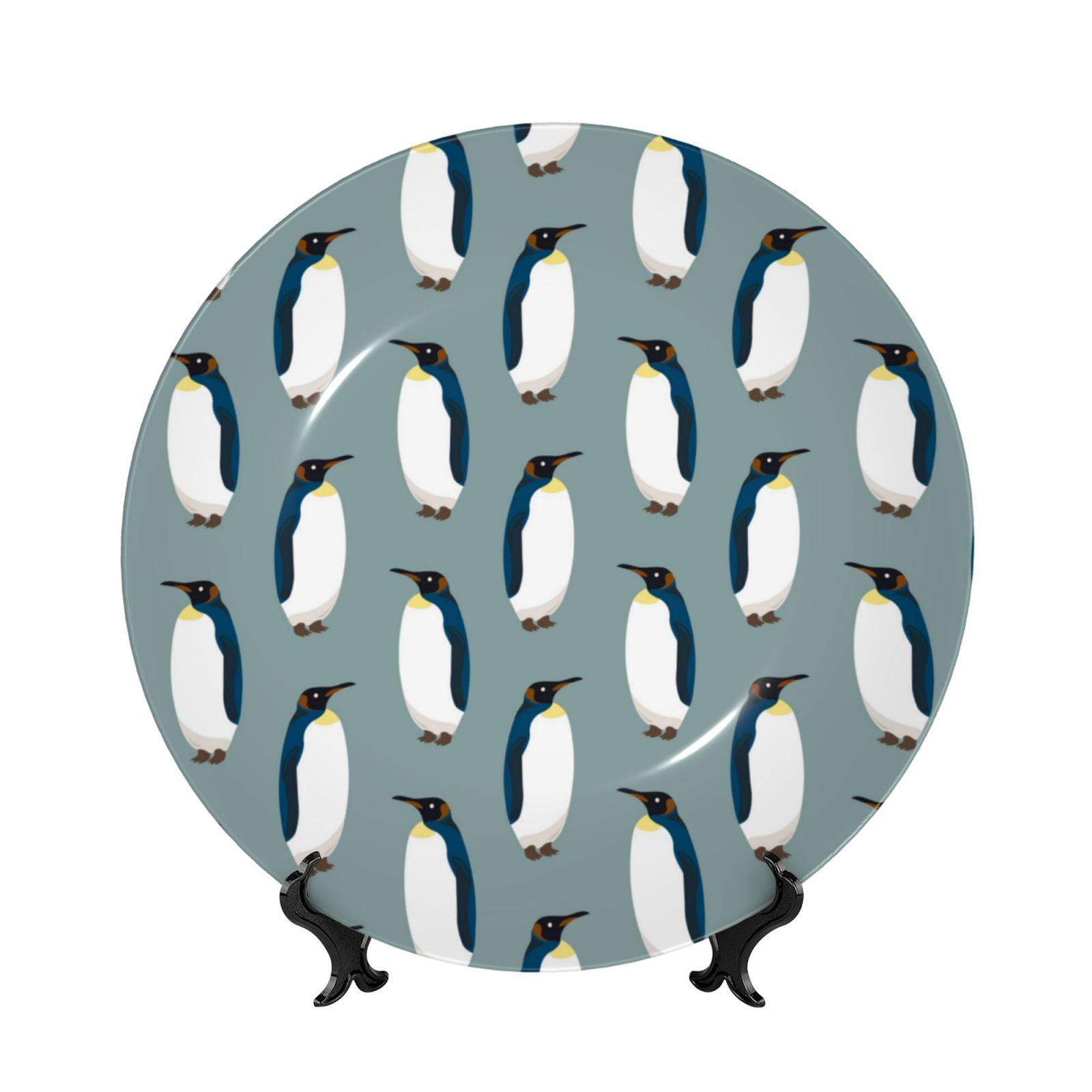 Yiaed Penguin Print Bone China Decorative Plate Ceramic Dinner Plates ...