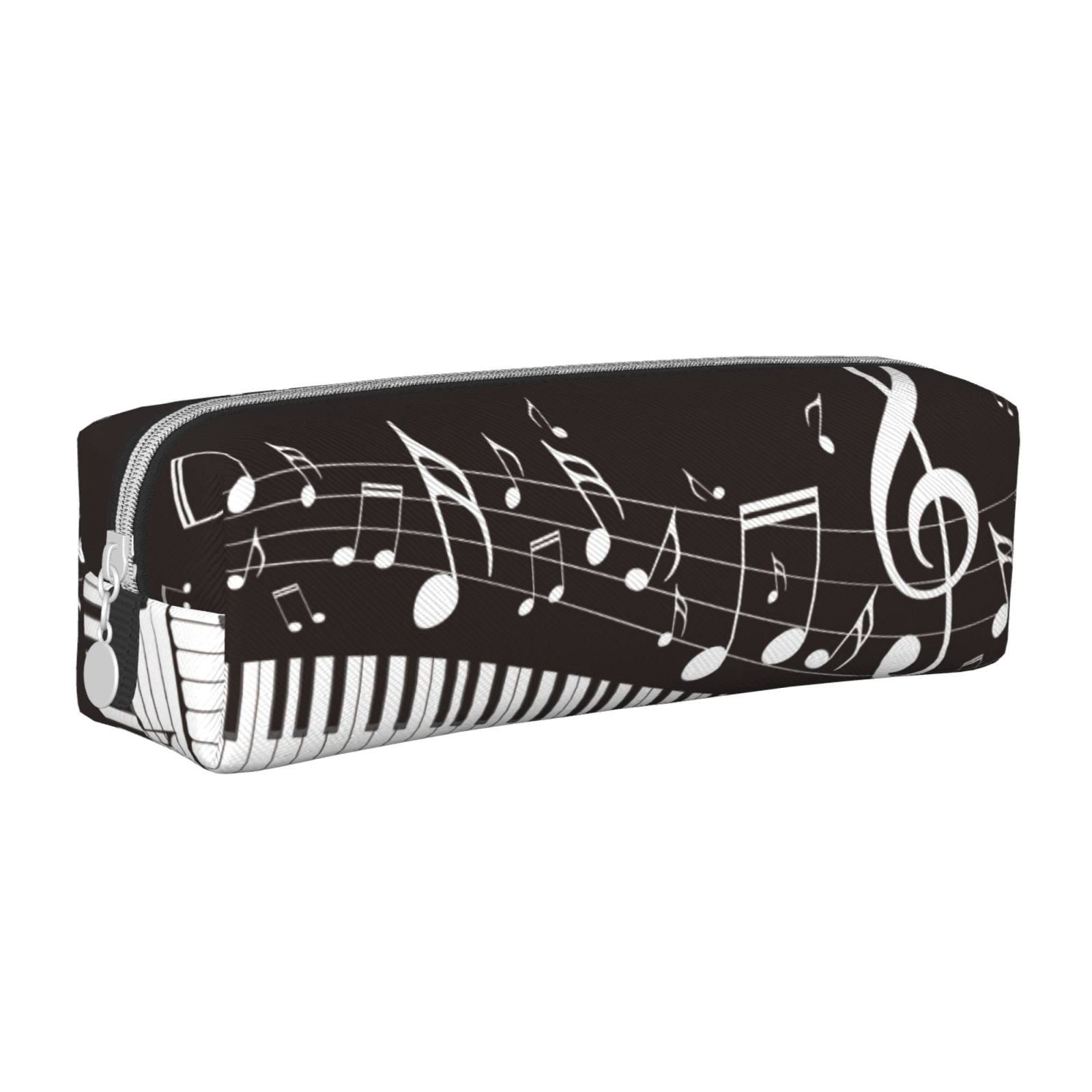 Yiaed Piano Keys With Musical Notes Print Leather Pencil Case - Leather ...