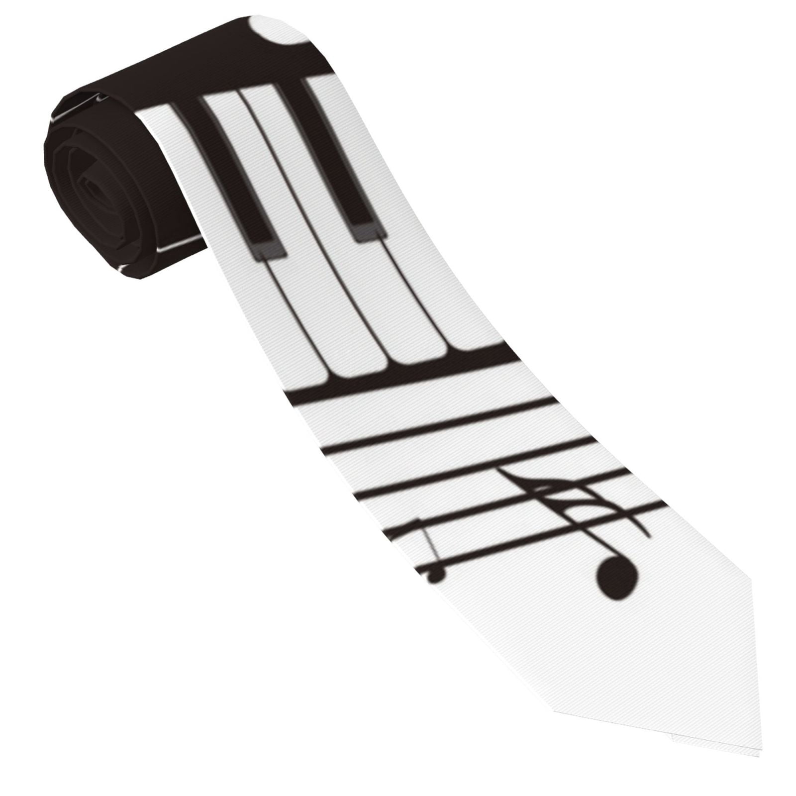 Yiaed Piano Keys With Musical Notes Print Men's Ties Silk Business ...