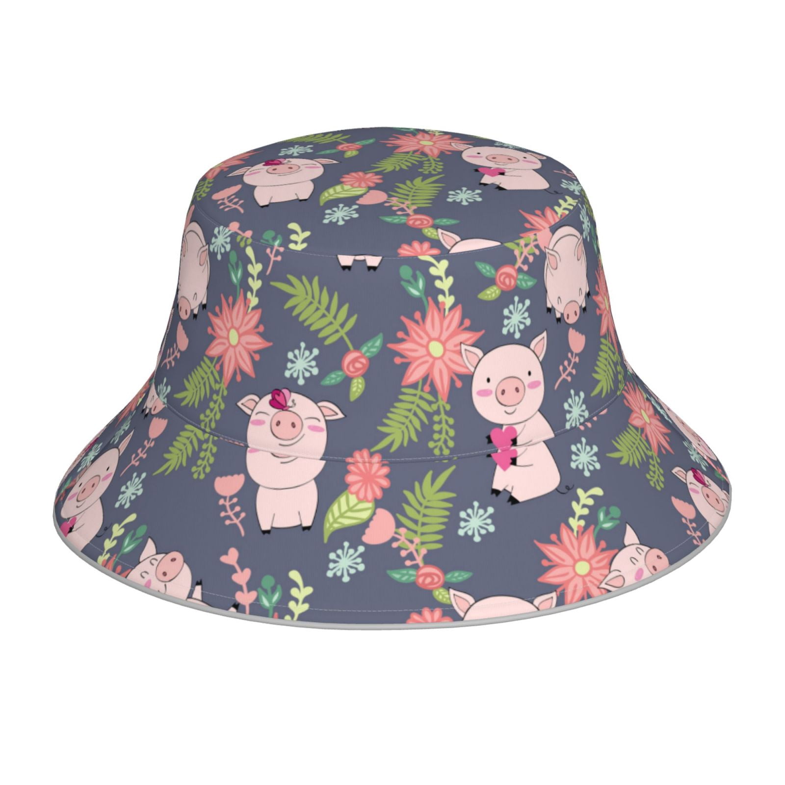 Yiaed Pigs 1 Print Reflective Stripe Bucket Hat Unisex Funny Outdoor ...