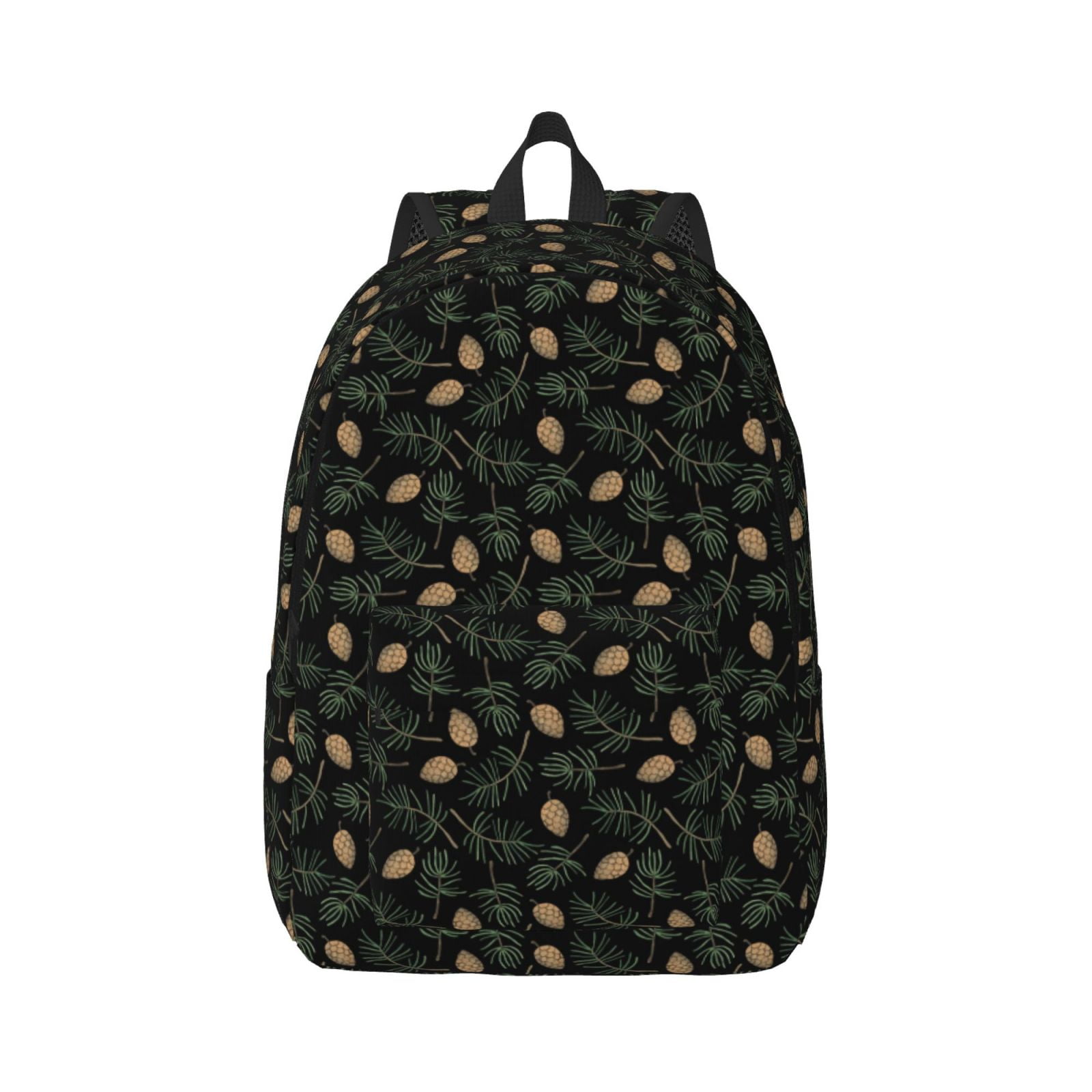 Yiaed Pine Cone Woodland Pattern Print Backpack, Premium Laptop Backpack, Travel Backpack for ...