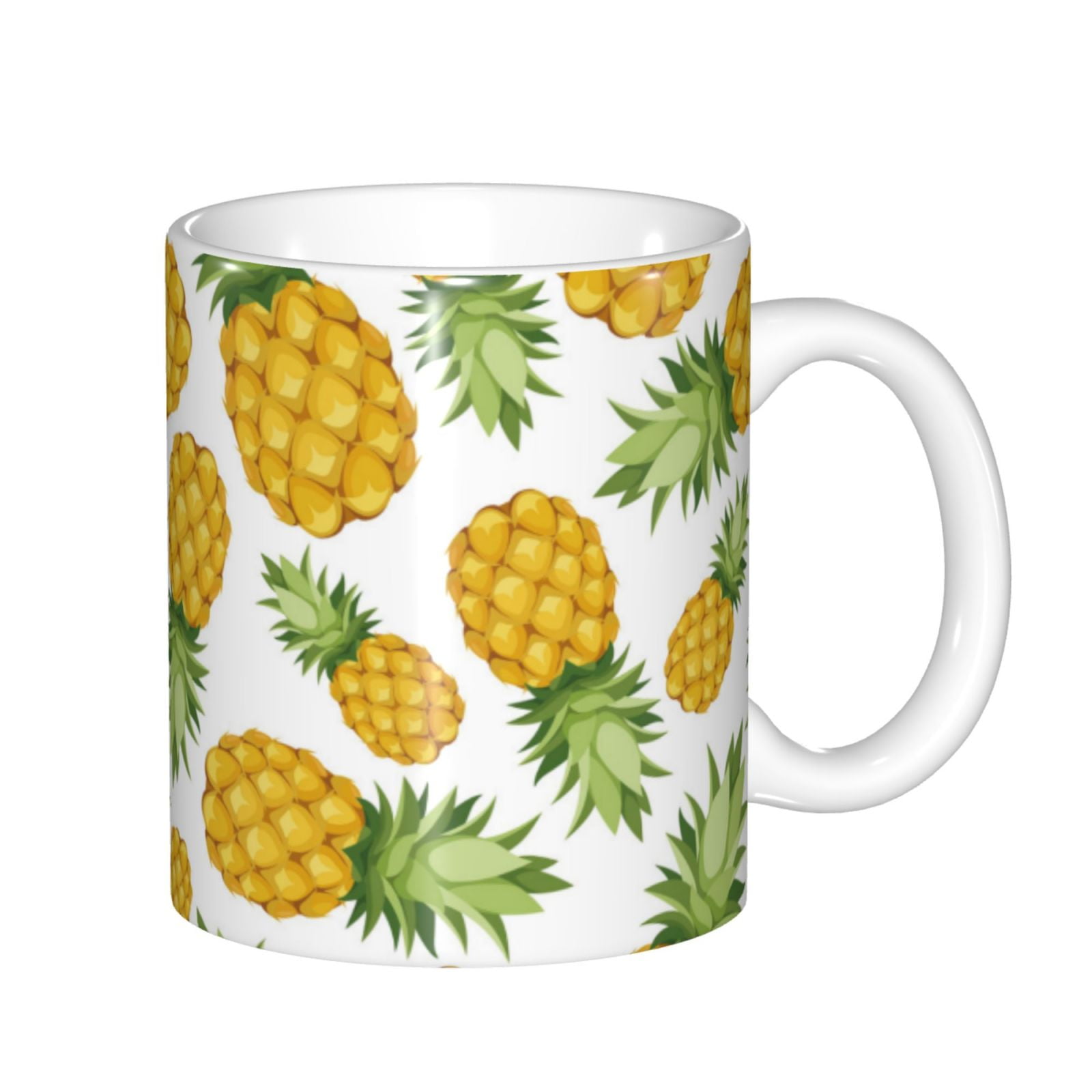 Yiaed Pineapple Print Ceramics Coffee,Large Handle Design,Extra Large ...