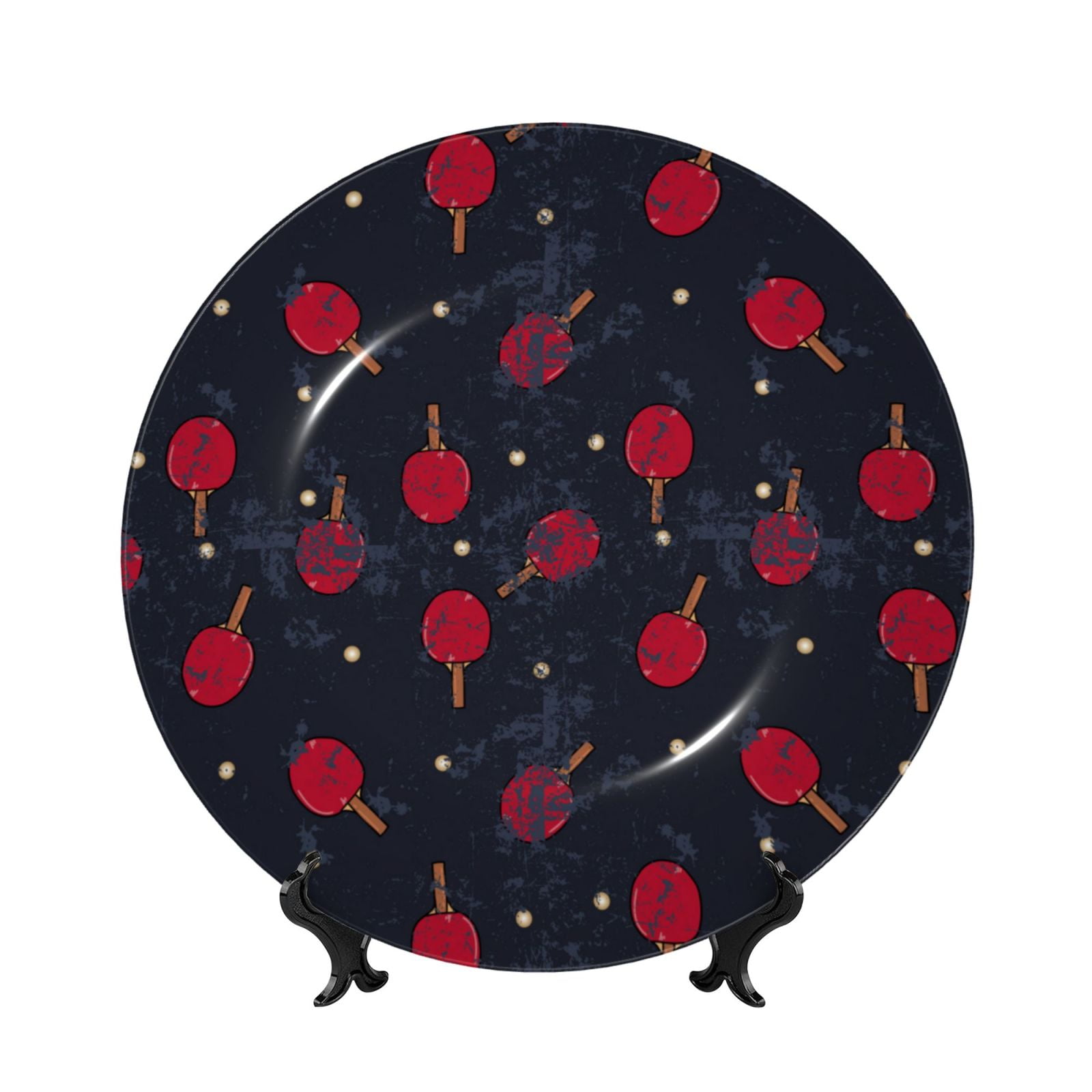Yiaed Ping Pong Print Bone China Decorative Plate Ceramic Dinner Plates ...