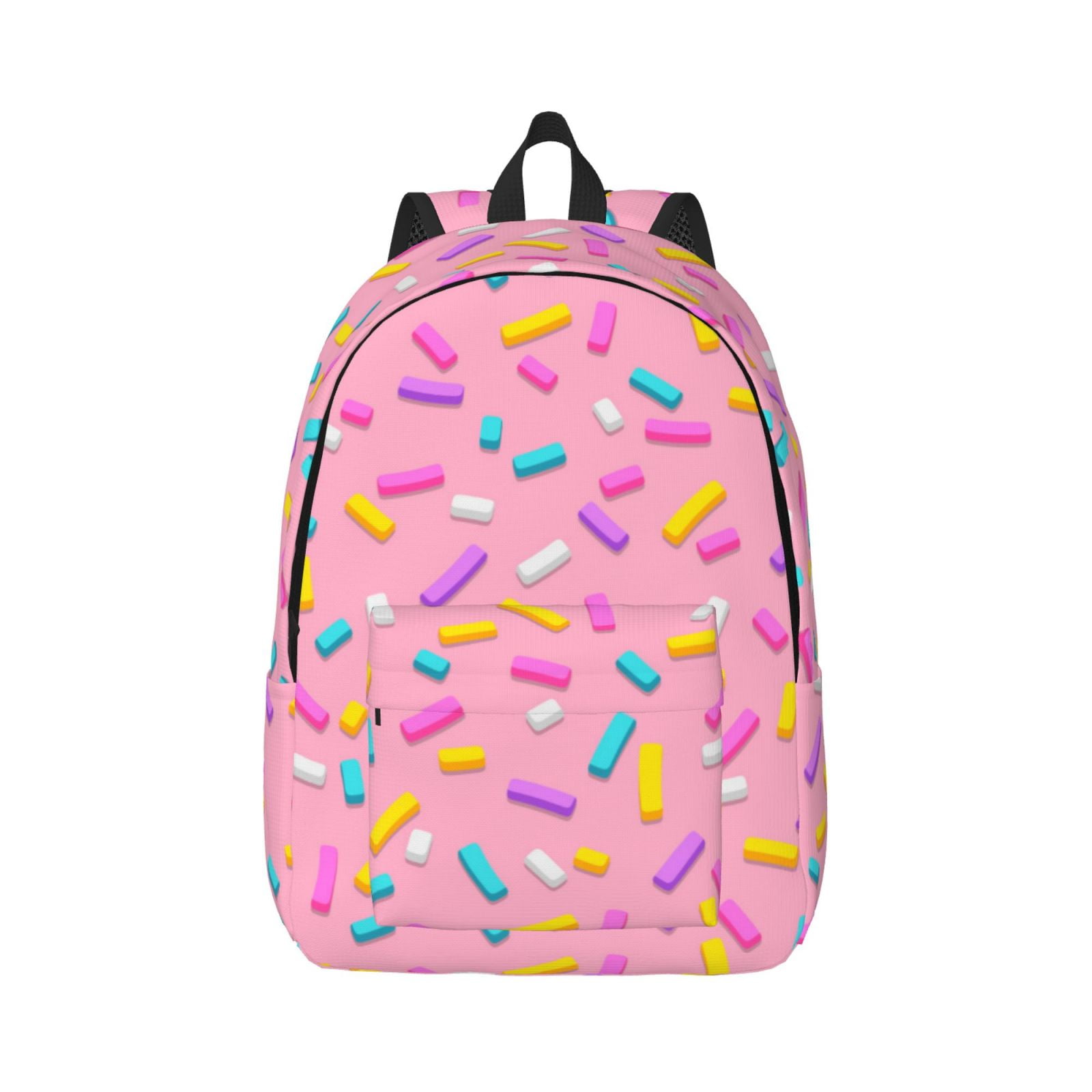 Yiaed Pink Donut Print Backpack, Premium Laptop Backpack, Travel ...