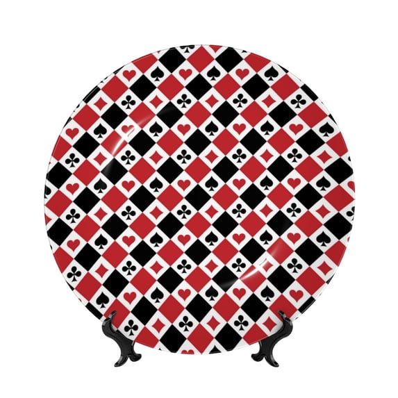 Yiaed Playing Cards Print Bone China Decorative Plate Ceramic Dinner ...
