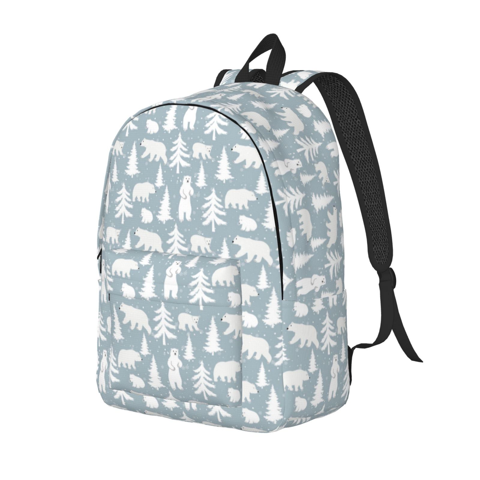 Yiaed Polar Bears And Snowy Winter Print Laptop Backpack Travel Canvas ...