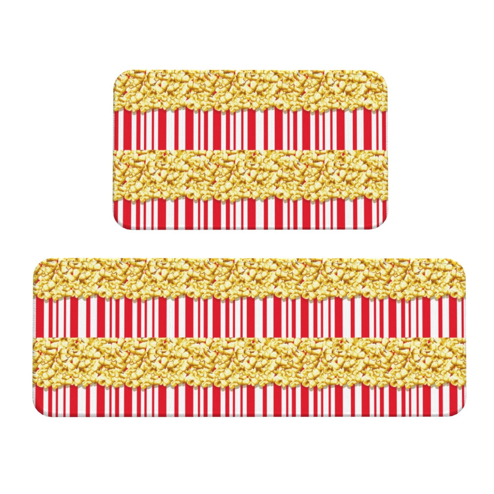 Yiaed Popcorn Kitchen Rugs Sets of 2 Kitchen Mats Cushioned Anti ...