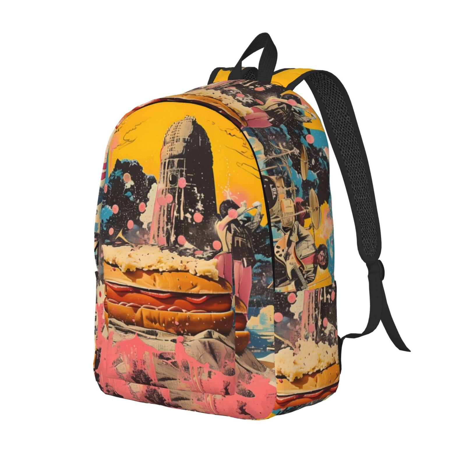 Yiaed Psychedelic Band Hotdog Art Print Laptop Backpack Travel Canvas ...