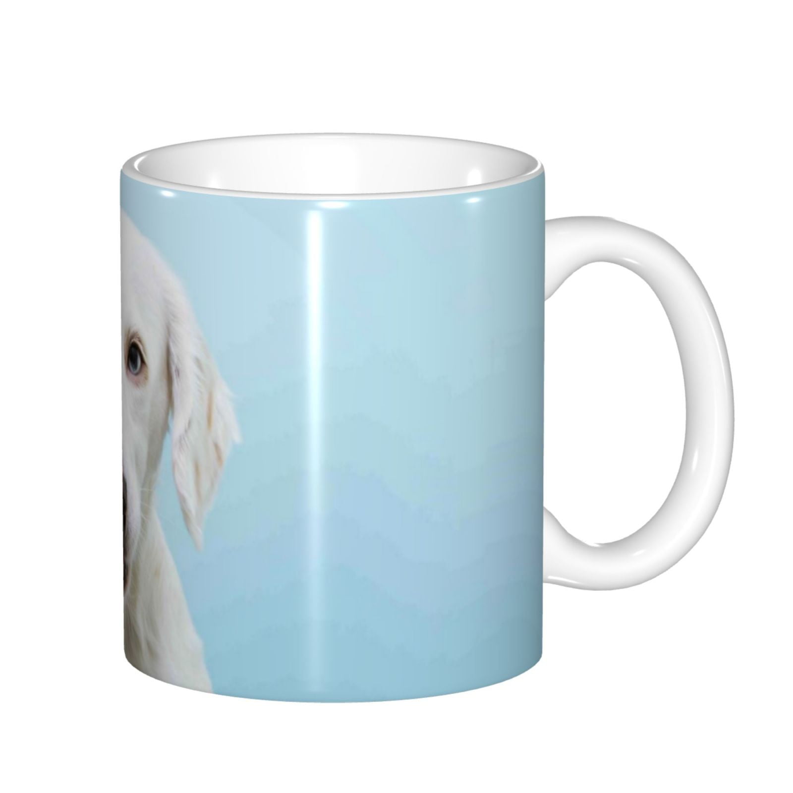 Yiaed Puppy Licks Nose Print Ceramics Coffee,Large Handle Design,Extra ...