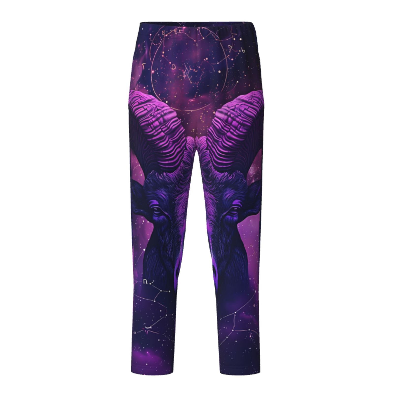 Yiaed Purple Starry Sky Antelope Print Teenagers' Lounge Pants, Loose ...