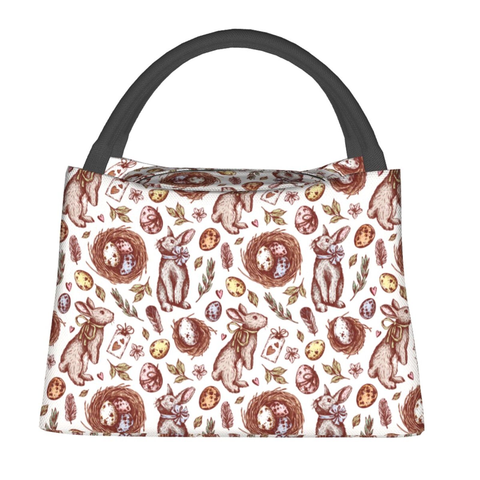 Yiaed Rabbit And Egg Print Lunch box lunch bag Portable Insulated Lunch ...