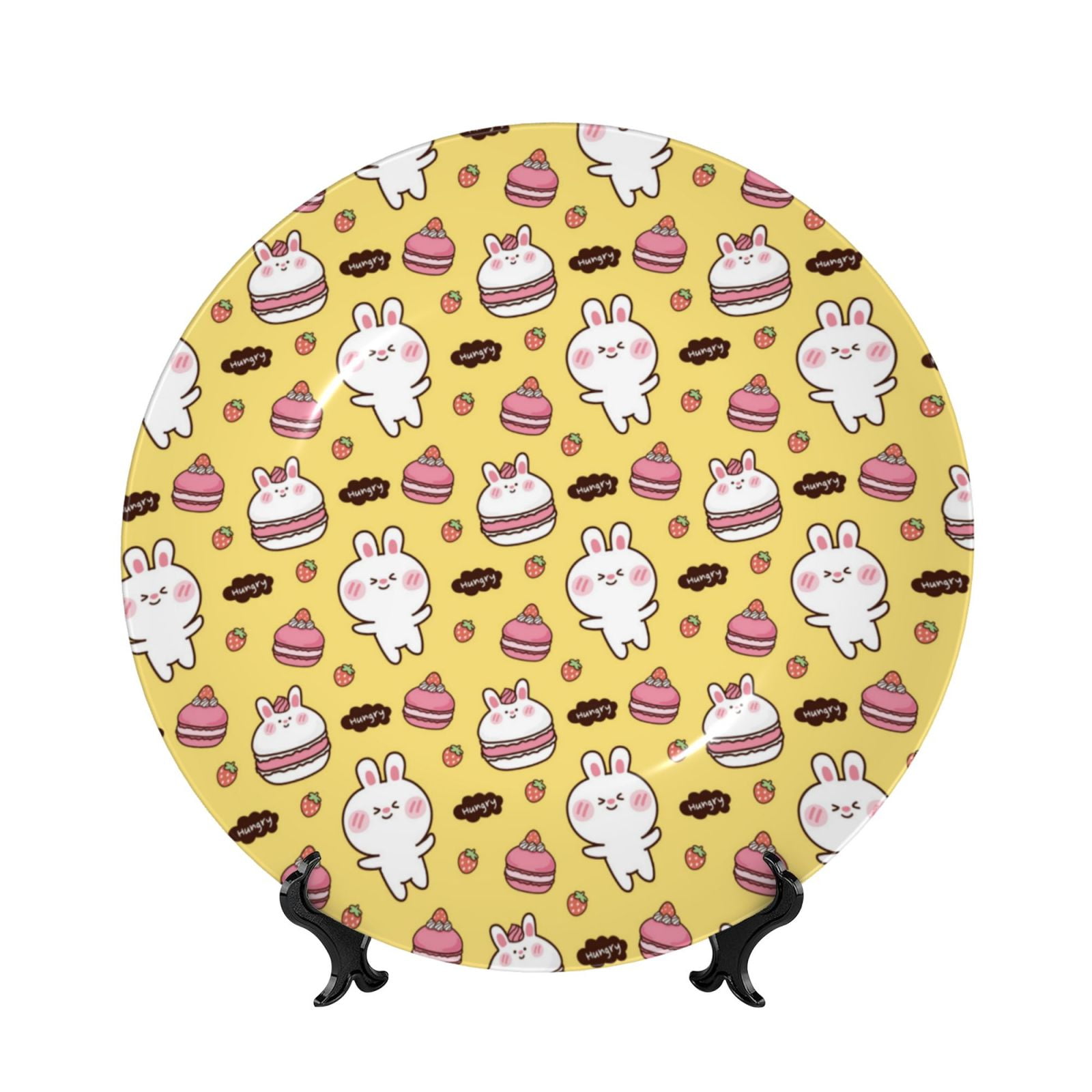 Yiaed Rabbit Hunger Print Bone China Decorative Plate Ceramic Dinner ...