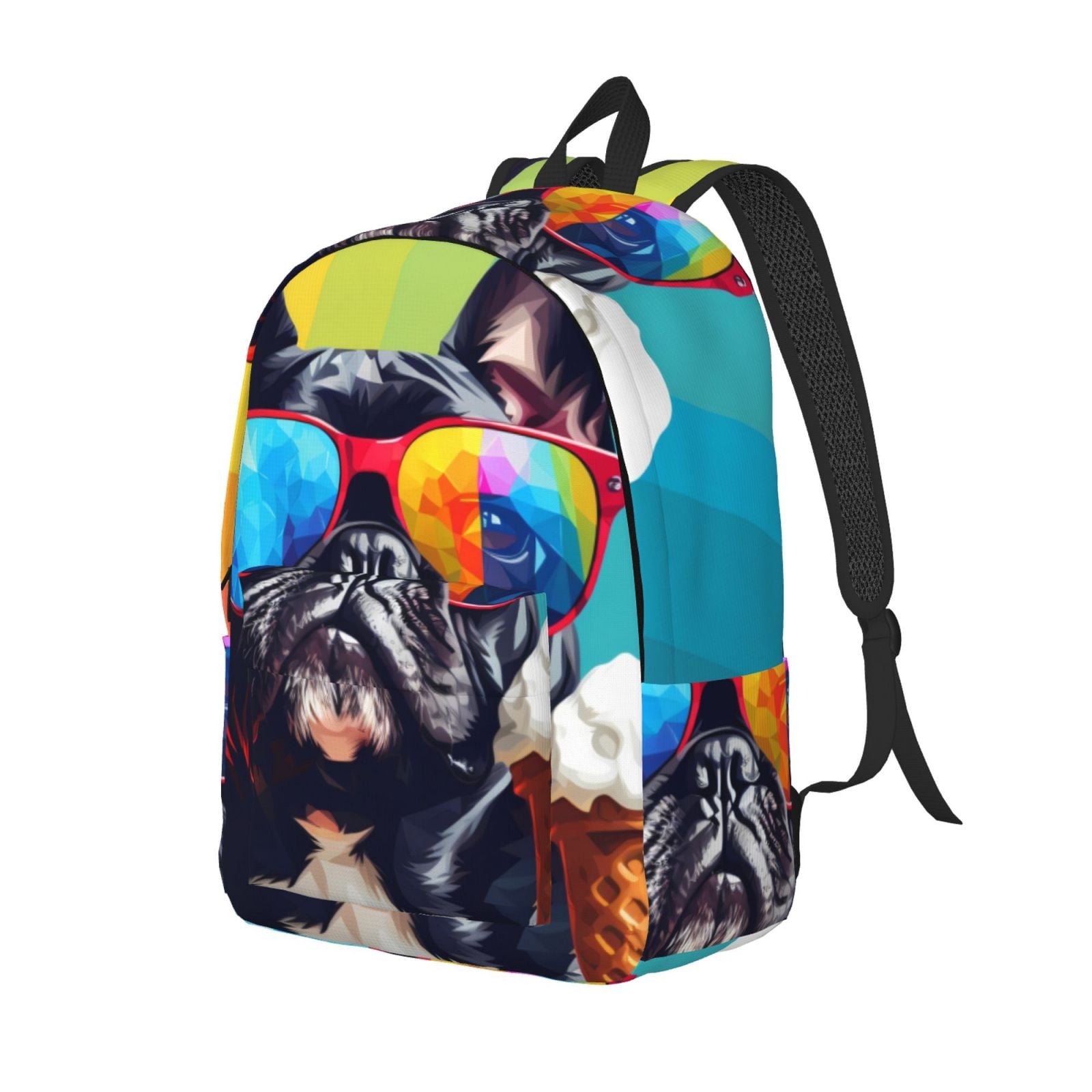 Yiaed Rainbow Bulldog Sunglasses Print Laptop Backpack Travel Canvas ...