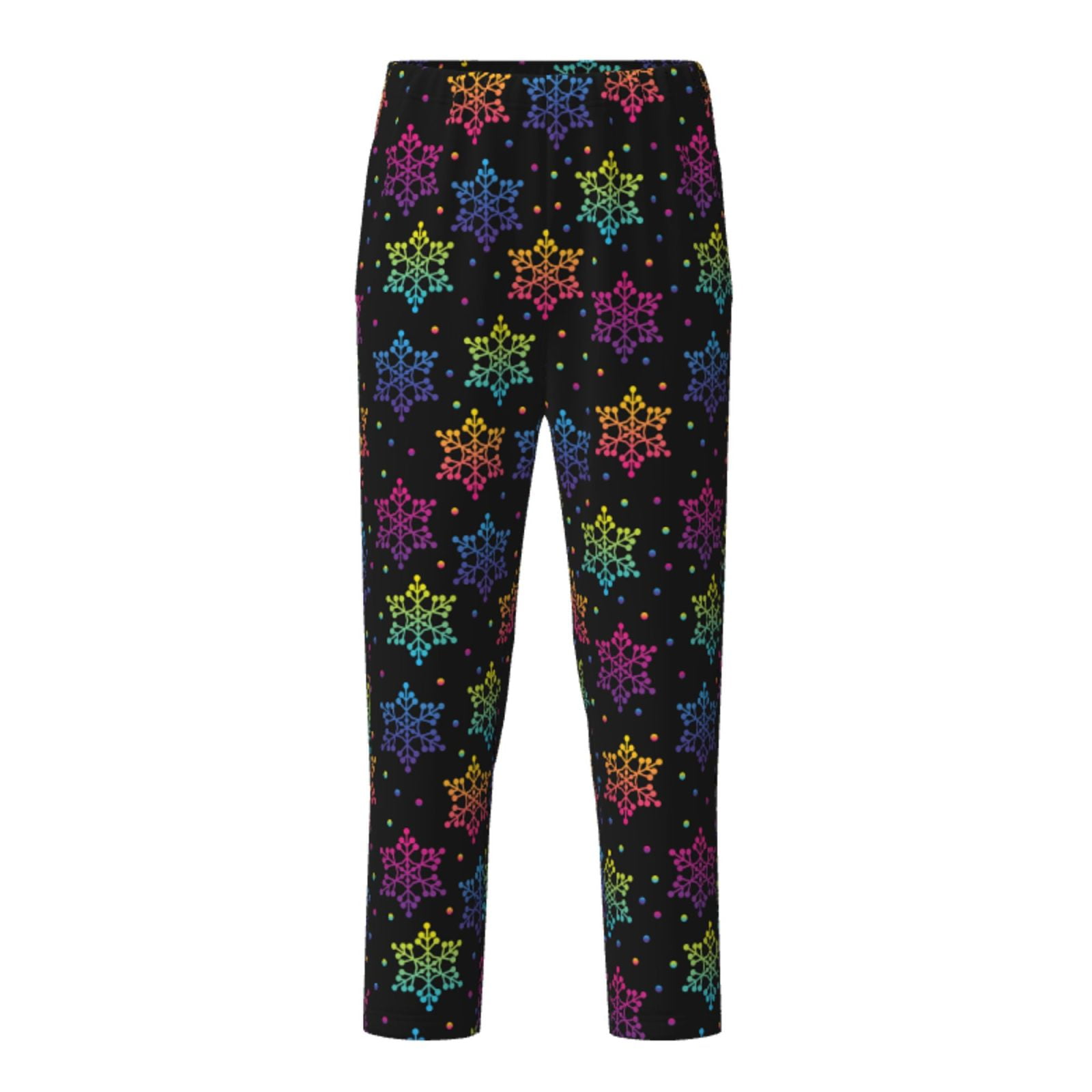 Yiaed Rainbow Snowflake Print Teenagers' Lounge Pants, Loose PJ Bottoms ...