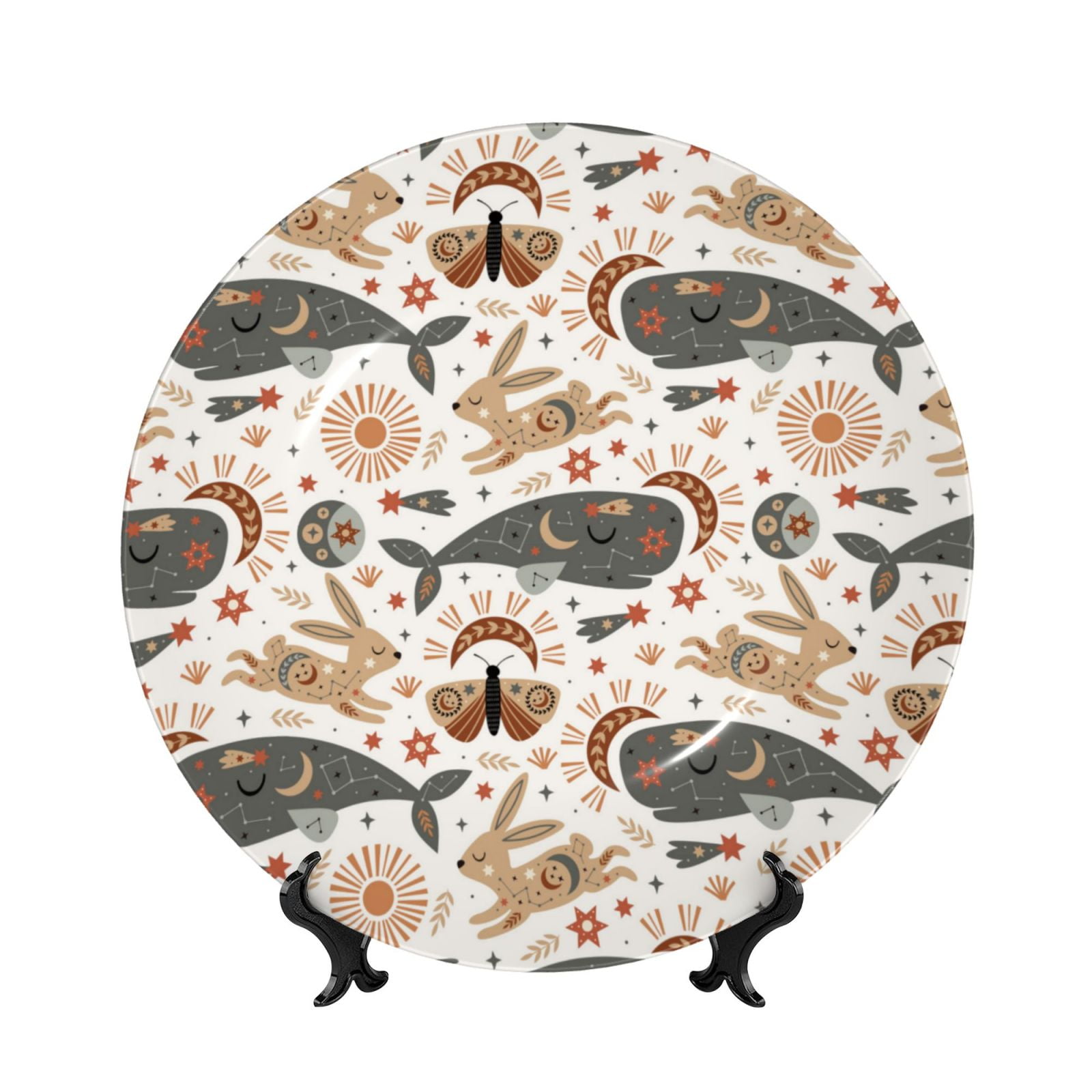 Yiaed Ramadan Whale Print Bone China Decorative Plate Ceramic Dinner ...