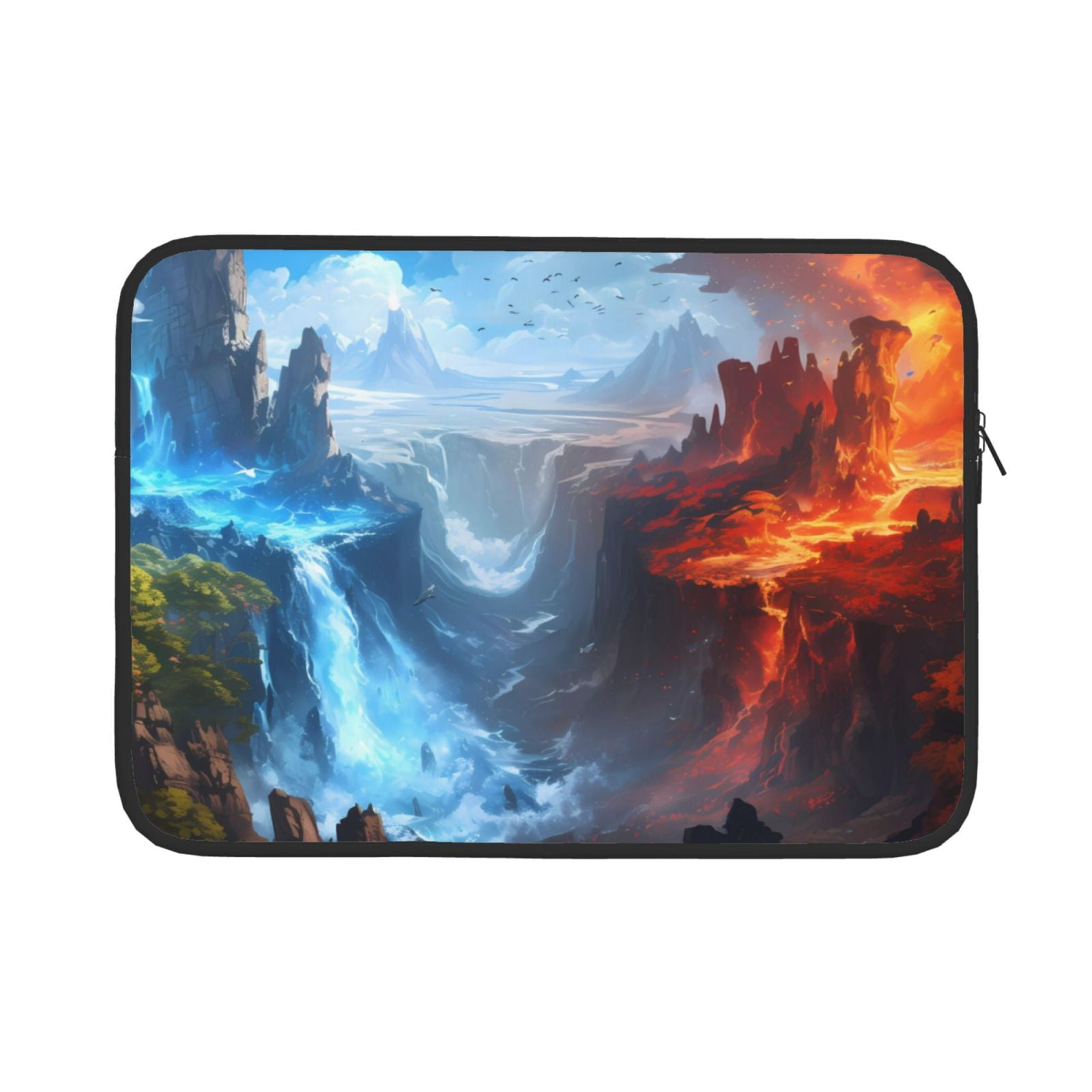 Yiaed Red And Blue Fire Mountains Print Laptop Sleeve Protective Case ...