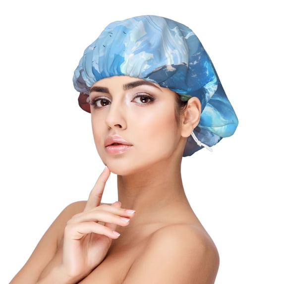 Yiaed Red And Blue Fire Mountains Print Satin Bonnet Silk Bonnet Hair ...