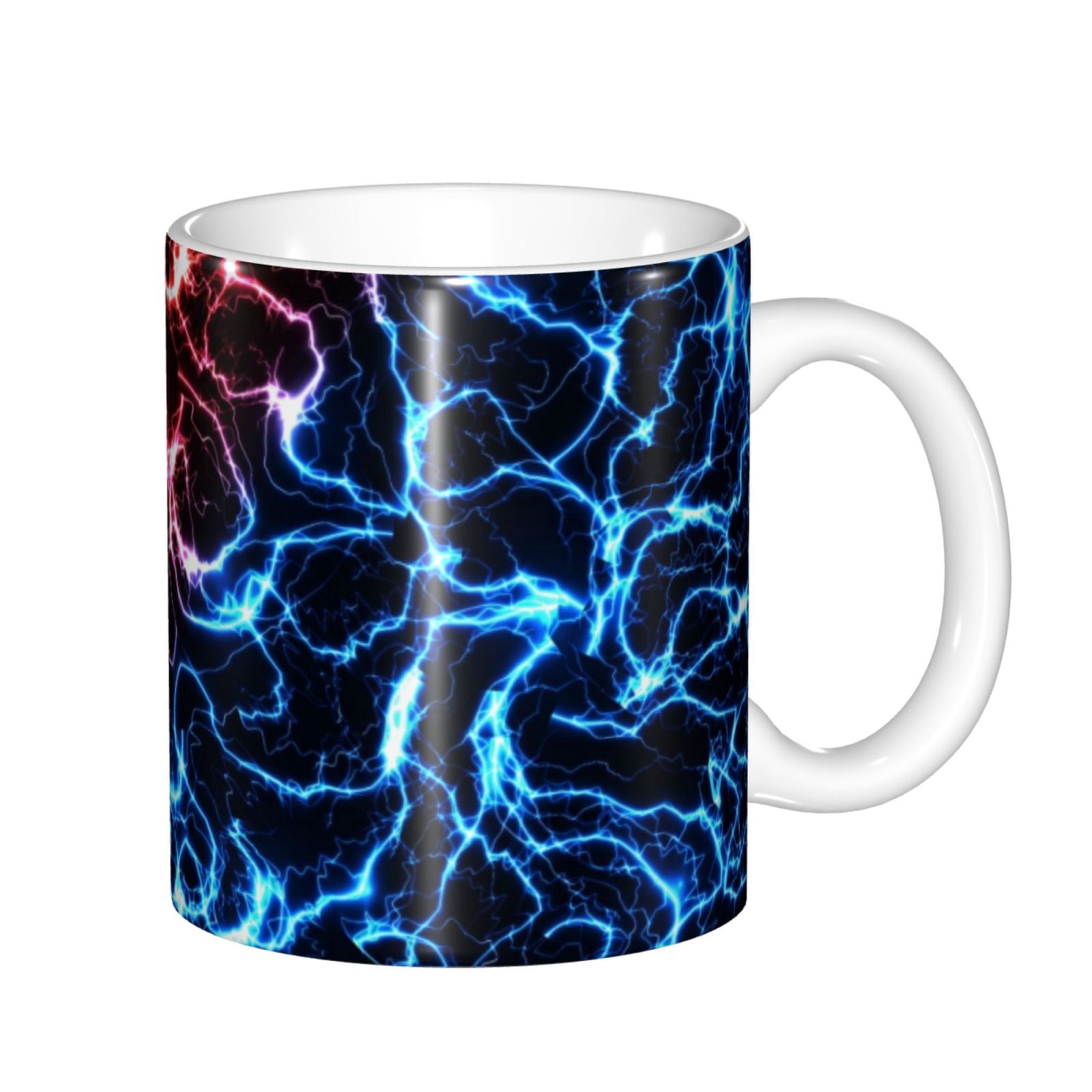 Yiaed Red And Blue Lightning Print Ceramics Coffee,Large Handle Design ...