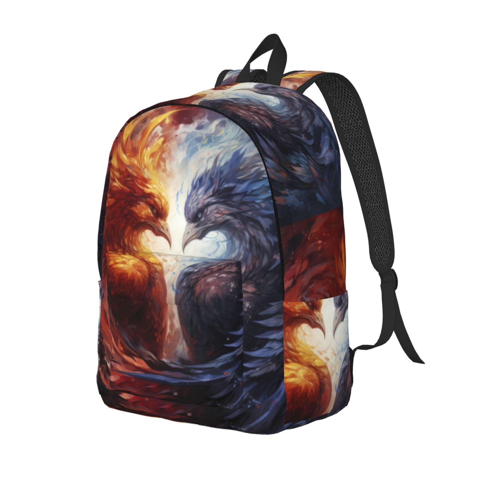 Yiaed Red And White Fire Bird Print Print Laptop Backpack Travel Canvas ...