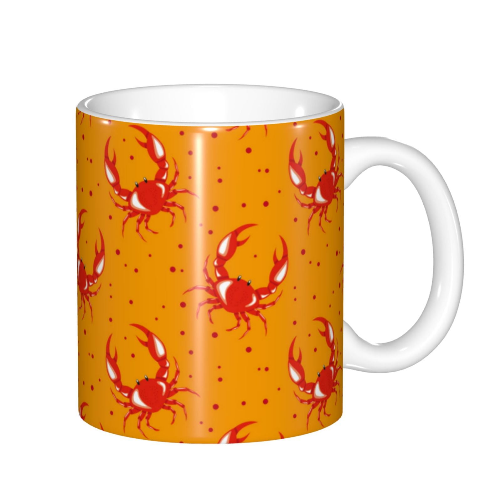 Yiaed Red Crab Print Ceramics Coffee,Large Handle Design,Extra Large ...