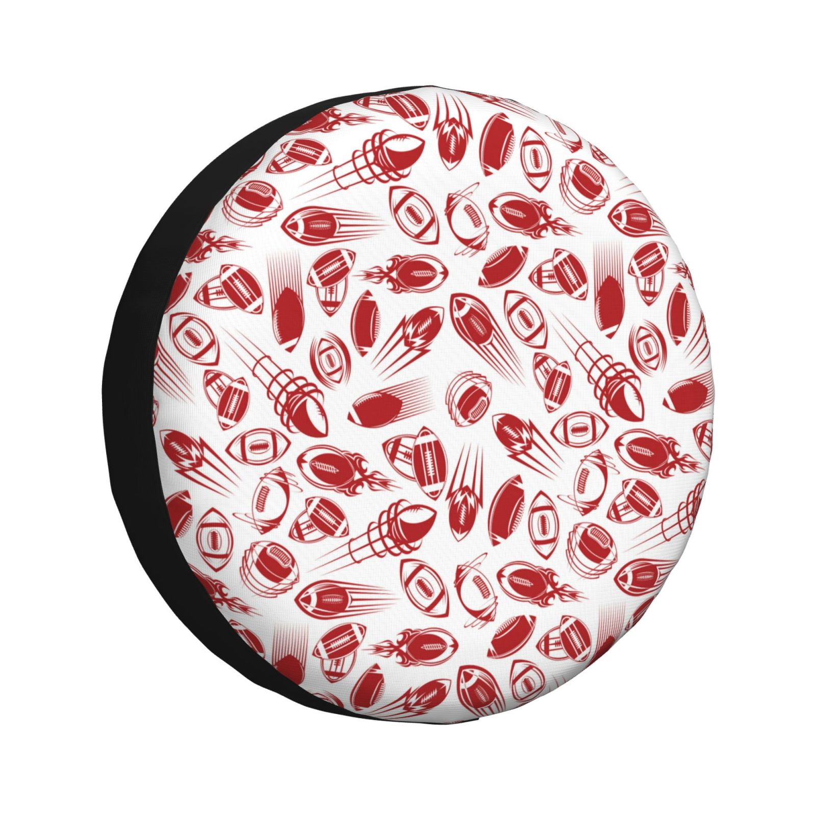 Yiaed Red Football Print Tire Wheel Cover, Waterproof Spare Tire Cover ...