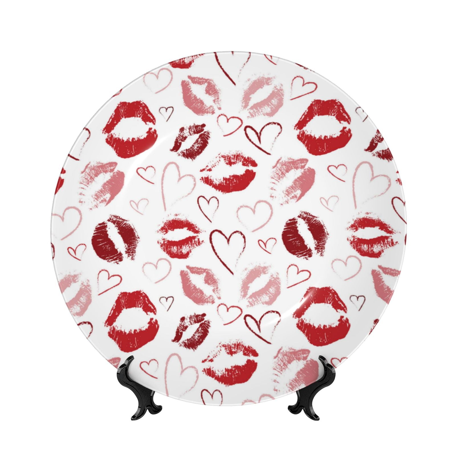 Yiaed Red Lips Print Bone China Decorative Plate Ceramic Dinner Plates ...