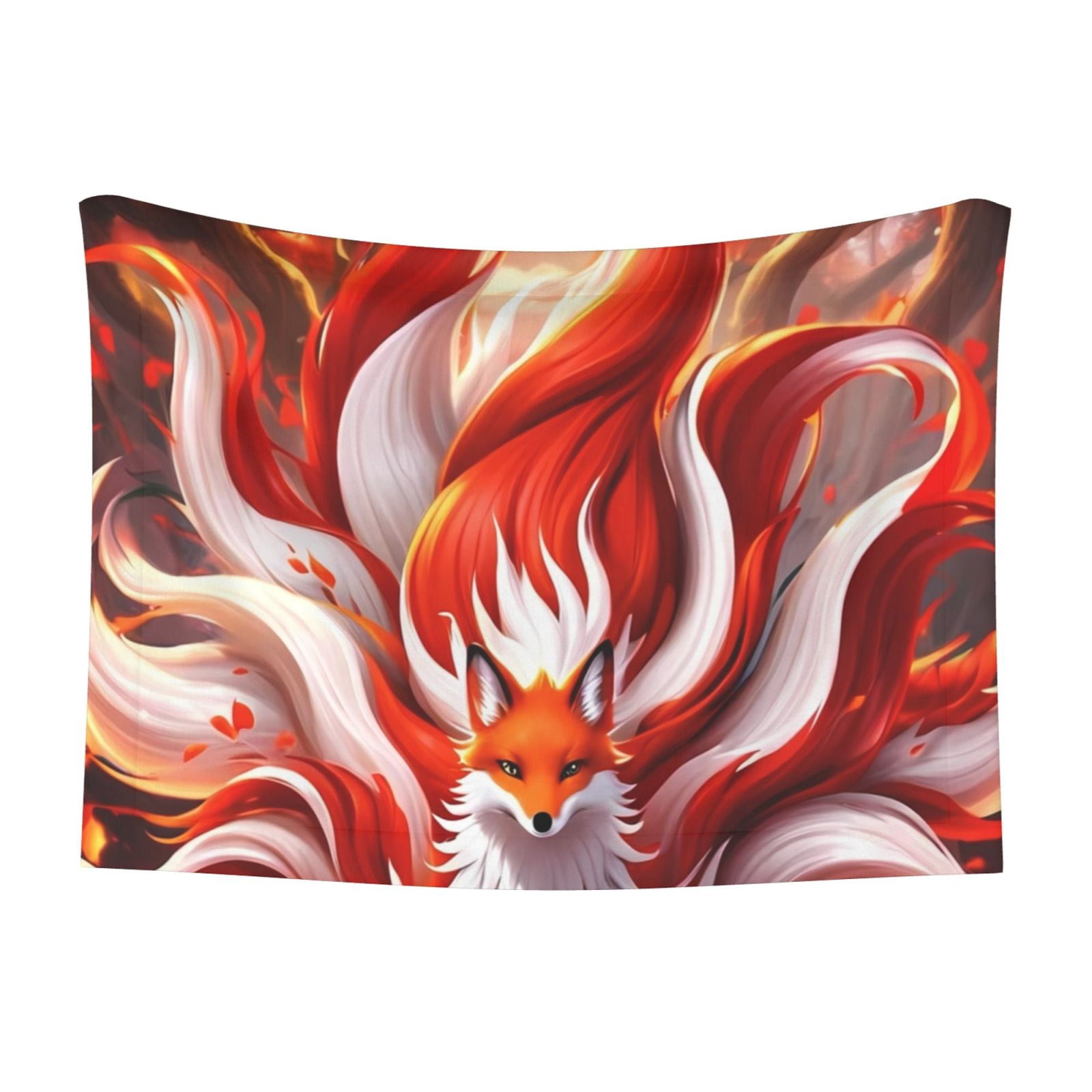 Yiaed Red Sun Flame Fox Print Dog Blankets-Cat Blanket Washable for ...