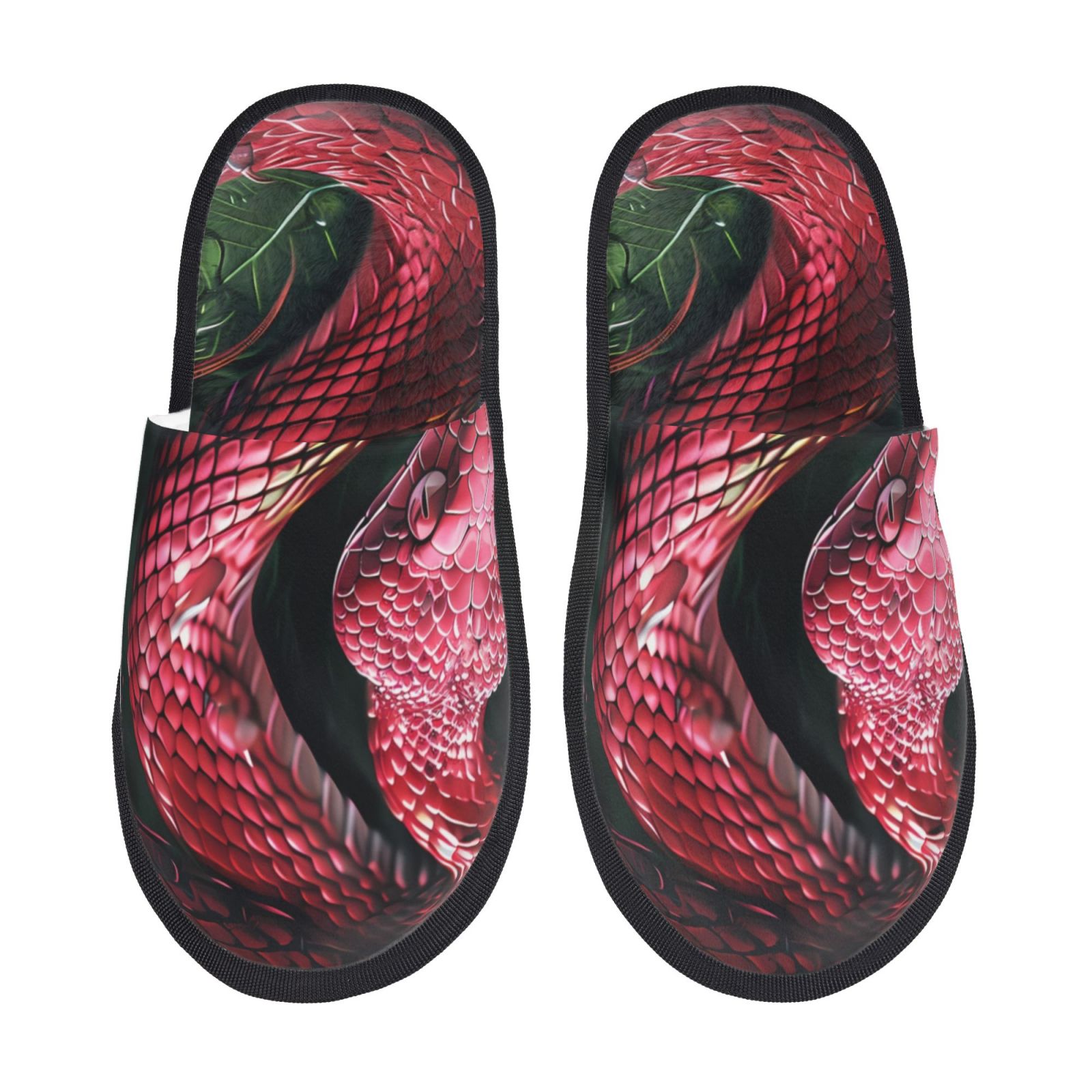 Yiaed Red Viper Jungle Intensity Print Unisex House Slippers, Slip on ...