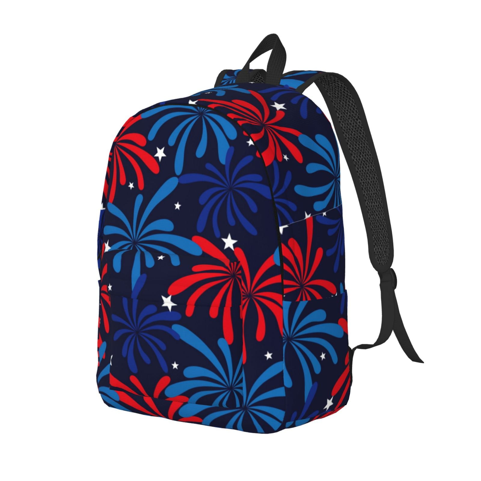 Yiaed Red White Blue Fireworks Print Print Laptop Backpack Travel ...