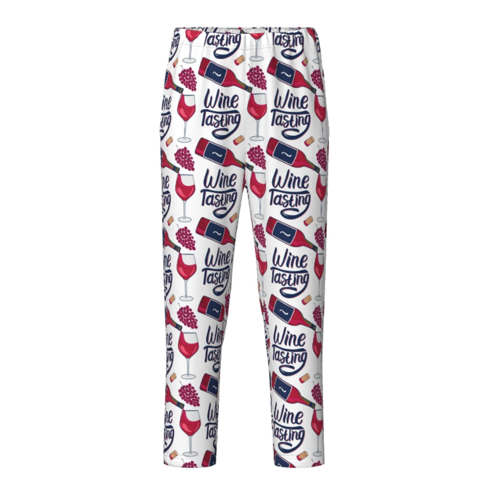 Yiaed Red Wine Glass Bottle Print Teenagers' Lounge Pants, Loose PJ ...