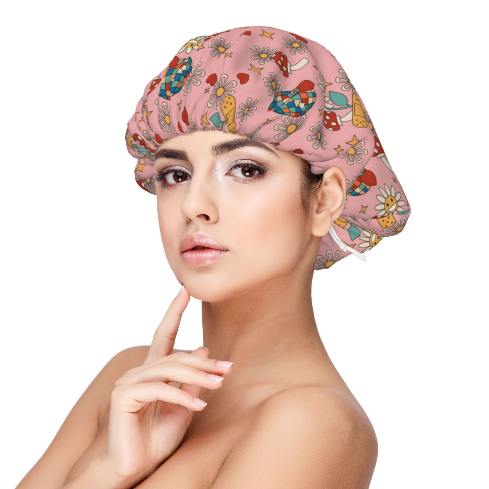 Yiaed Retro 70s 60s Hippie Flower Print Satin Bonnet Silk Bonnet Hair ...