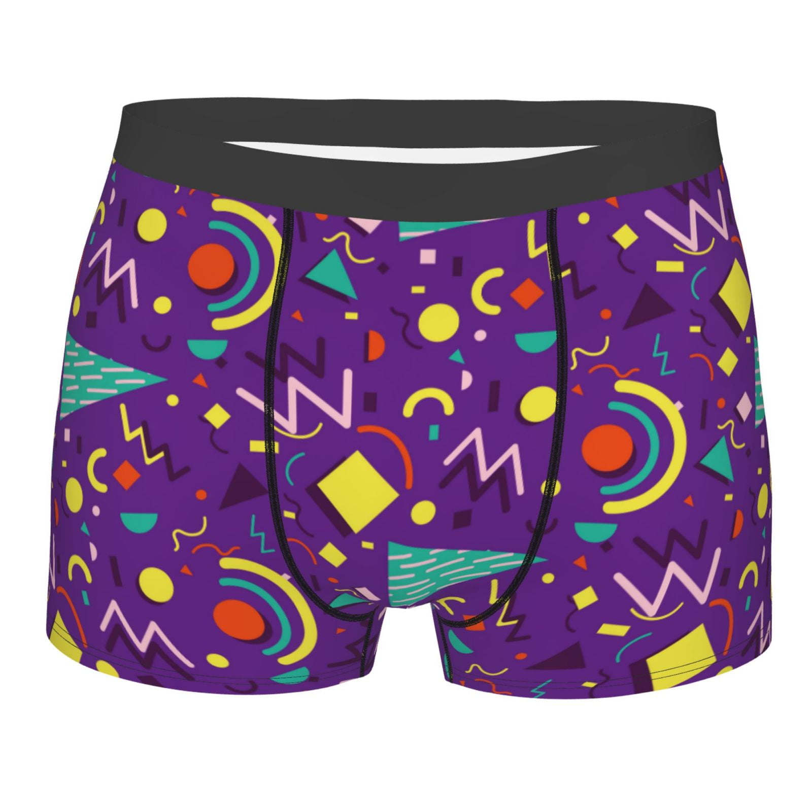 Yiaed Retro 80s Style Print Men's Soft Cotton Boxer Shorts Breathable ...