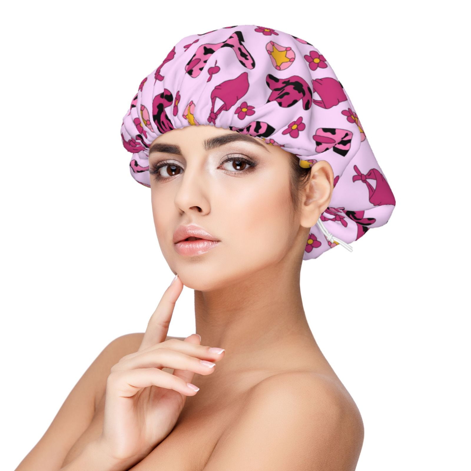 Yiaed Retro Cowgirl Print Satin Bonnet Silk Bonnet Hair Bonnet for ...